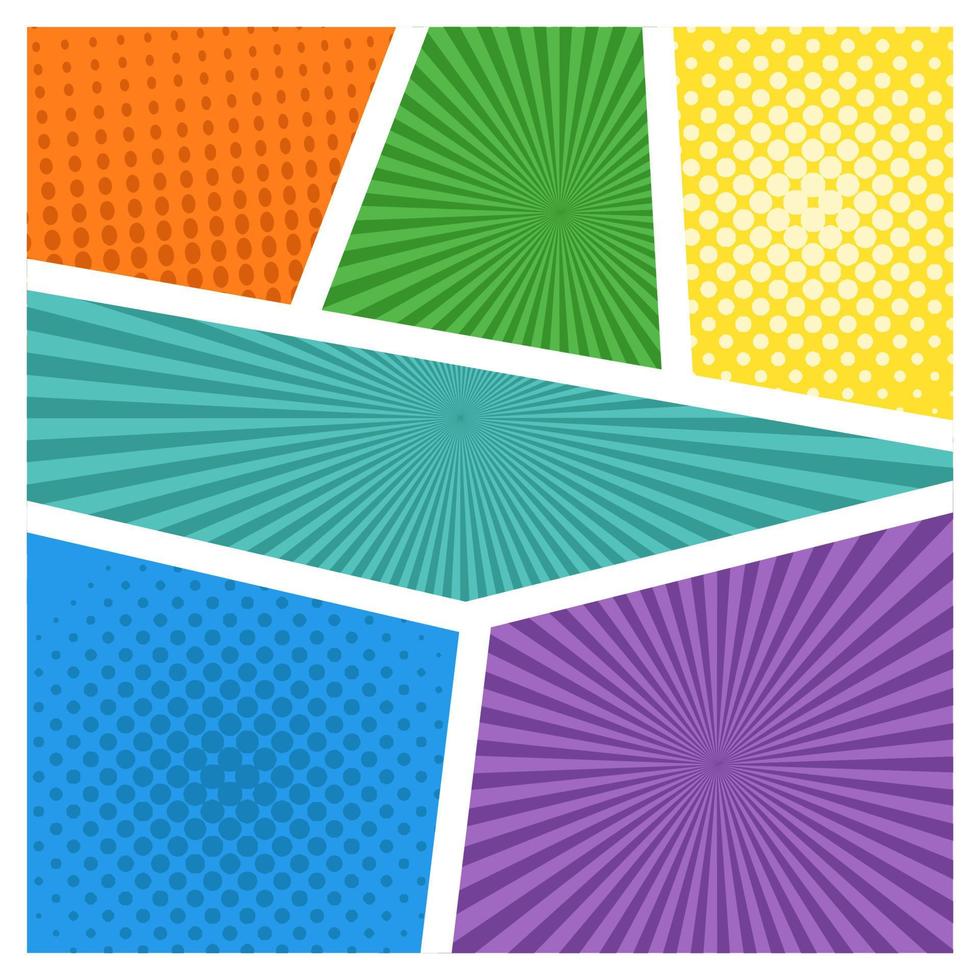 Pop Art Comic Book Cover Cartoon Magazine Cute Cartoon Retro Stripe Pattern Mock Up Vector