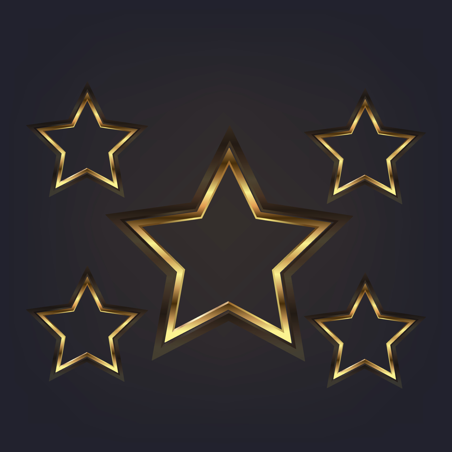 Set of premium stars in vector, illustration style, modern gold stars icon, symbol, mark and ...