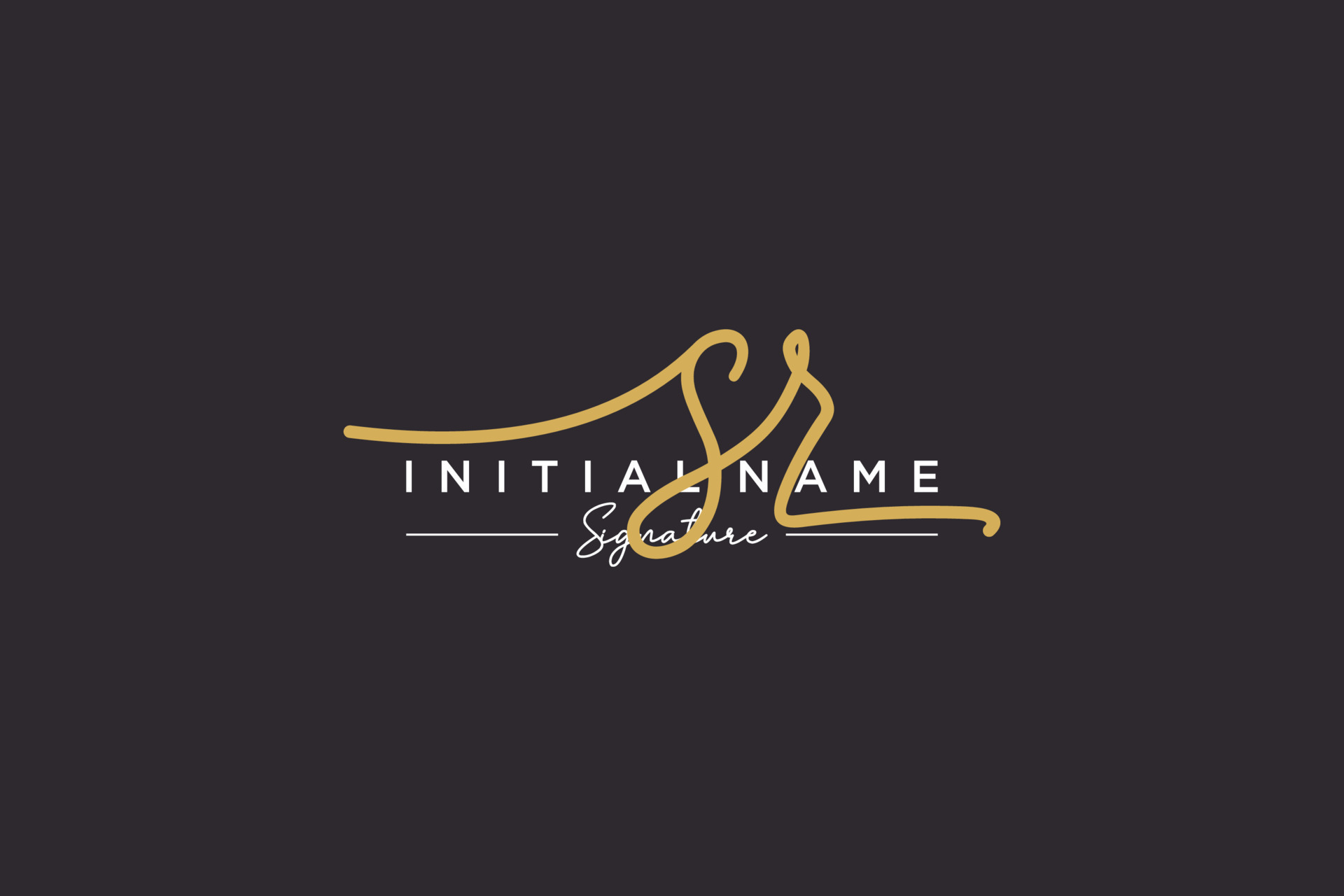 Initial Sr Signature Logo Template Vector Hand Drawn Calligraphy