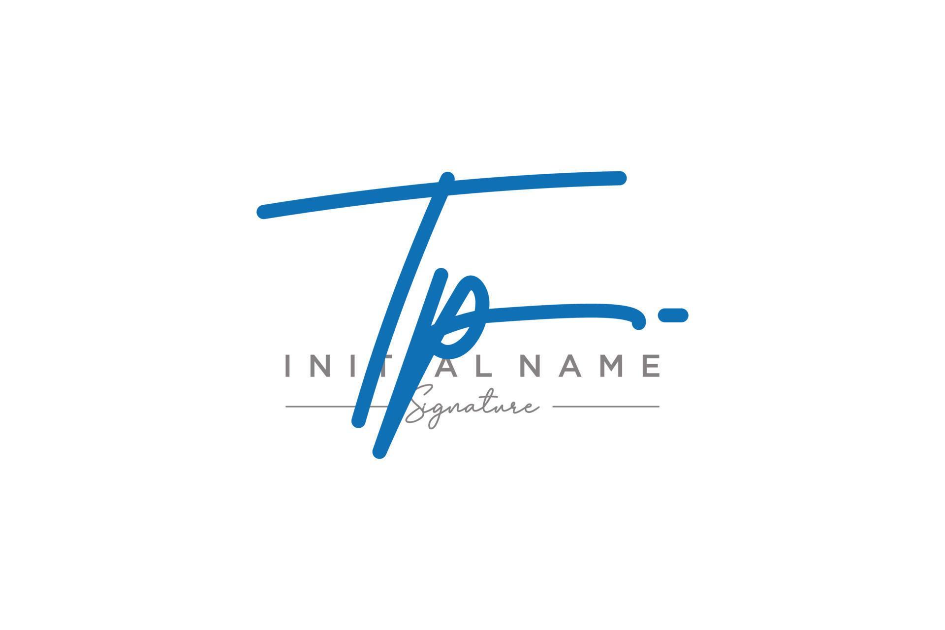 Initial Tp Signature Logo Template Vector Hand Drawn Calligraphy