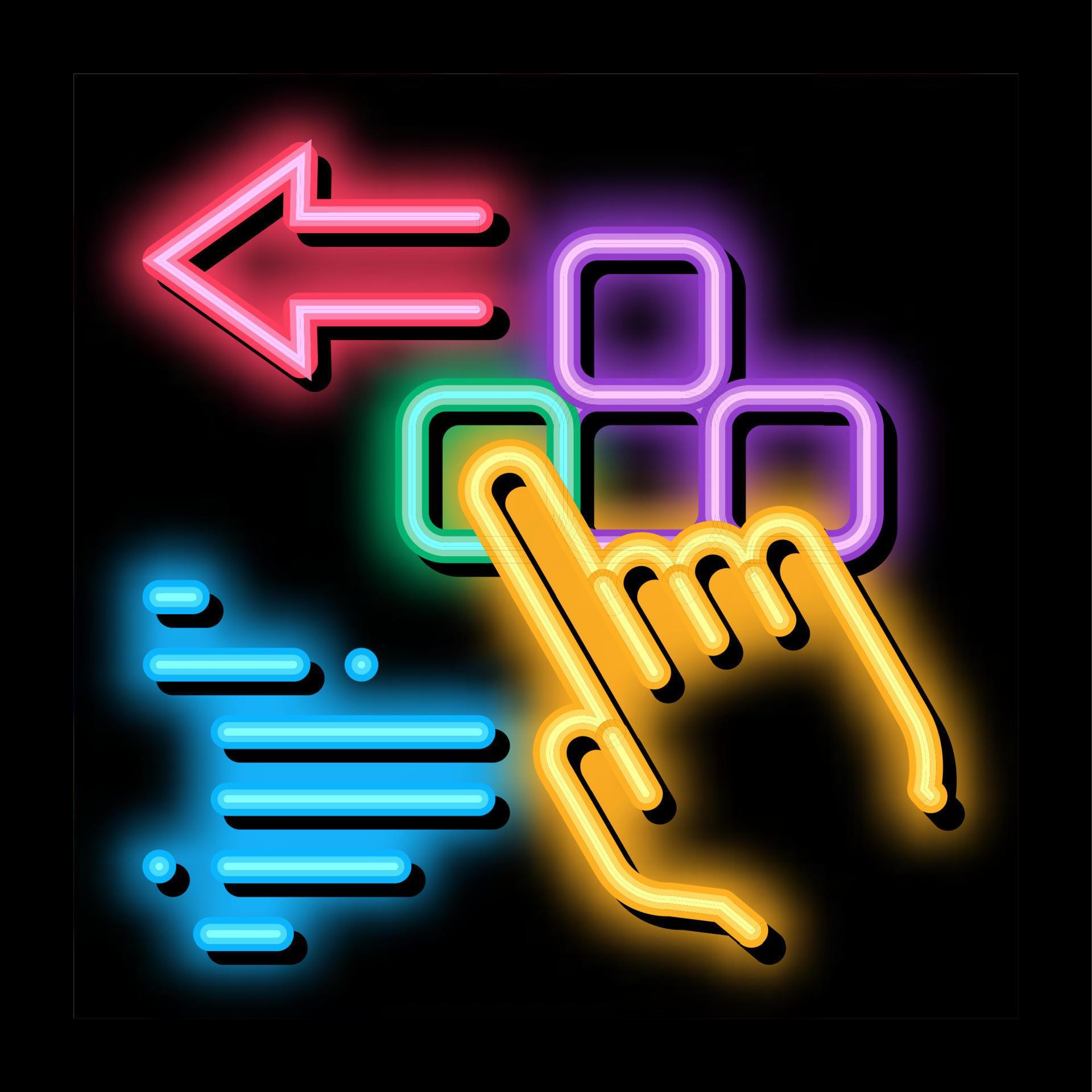 push game controller button neon glow icon illustration 17784398 Vector ...