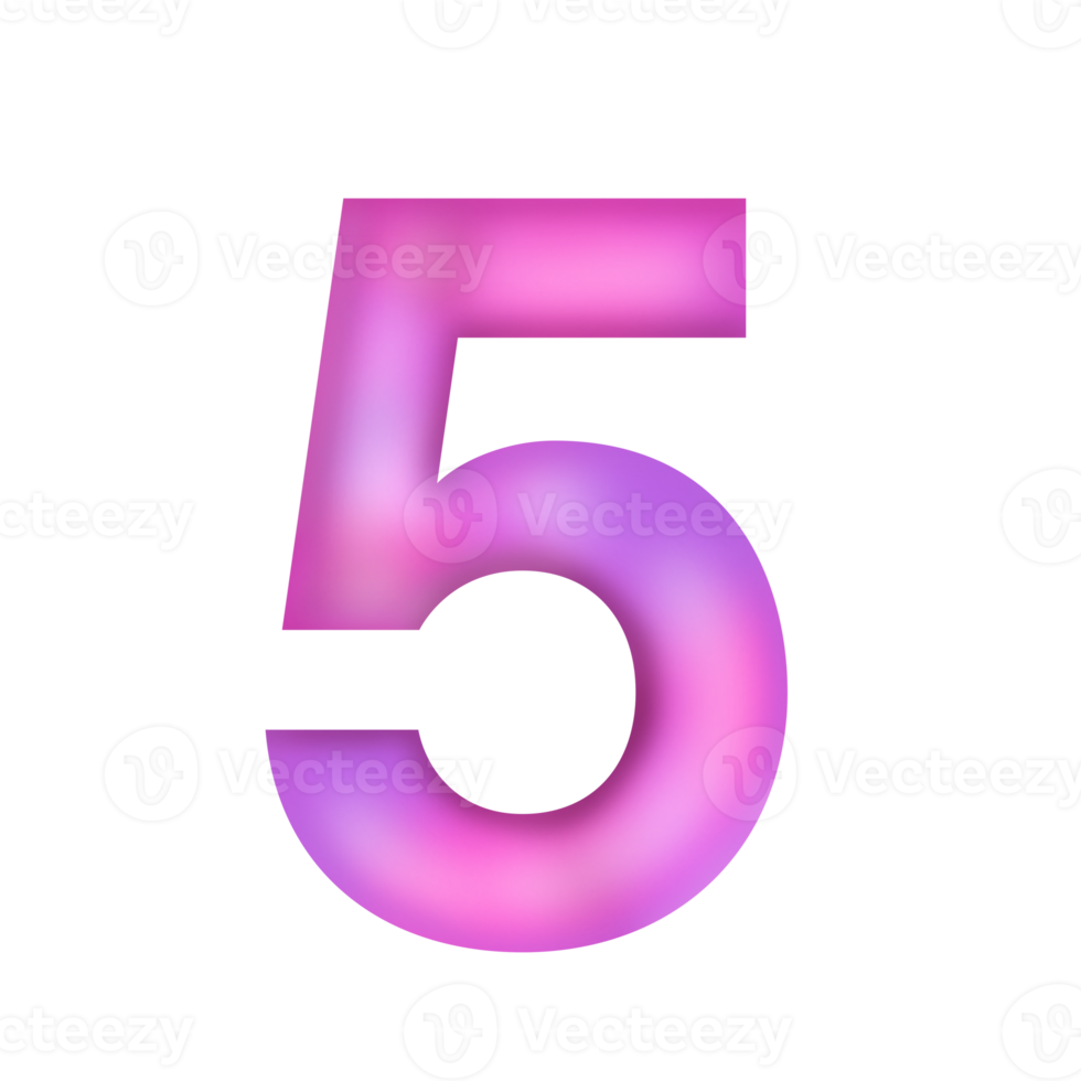Holographic Number 5 17785419 PNG