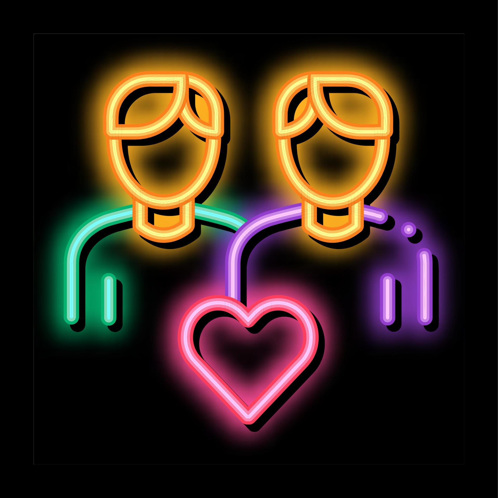 Men Homosexual Love Gay Neon Glow Icon Illustration 17785436 Vector Art