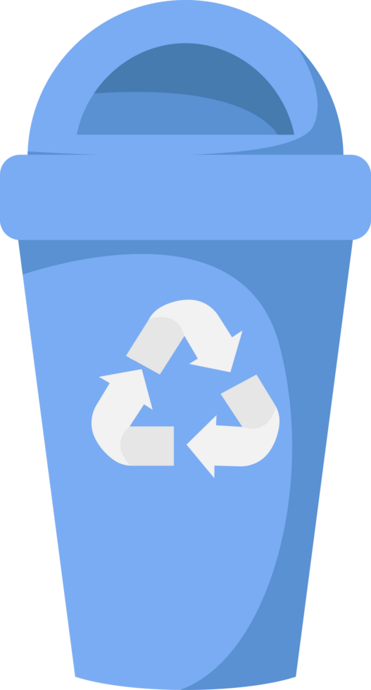 Lixeira Azul Com Símbolo De Reciclagem 17786296 Png