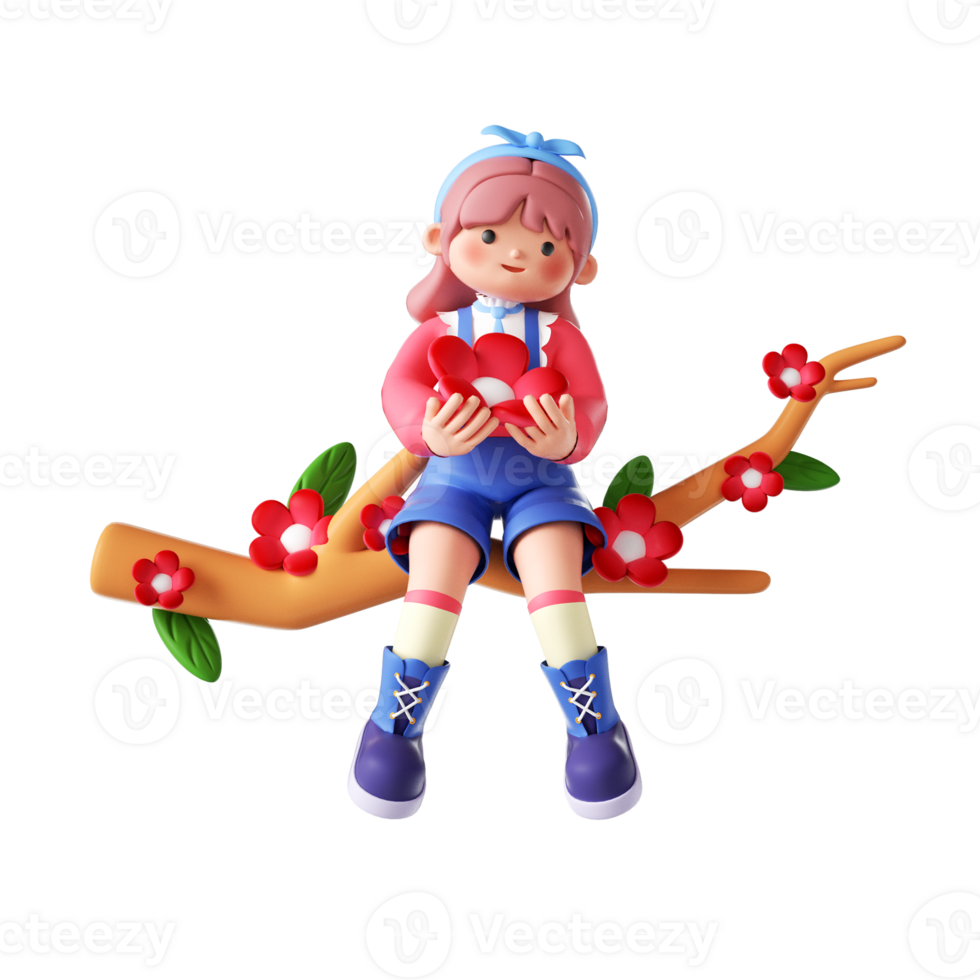 3d Rendering Cartoon Girl 17786392 Png