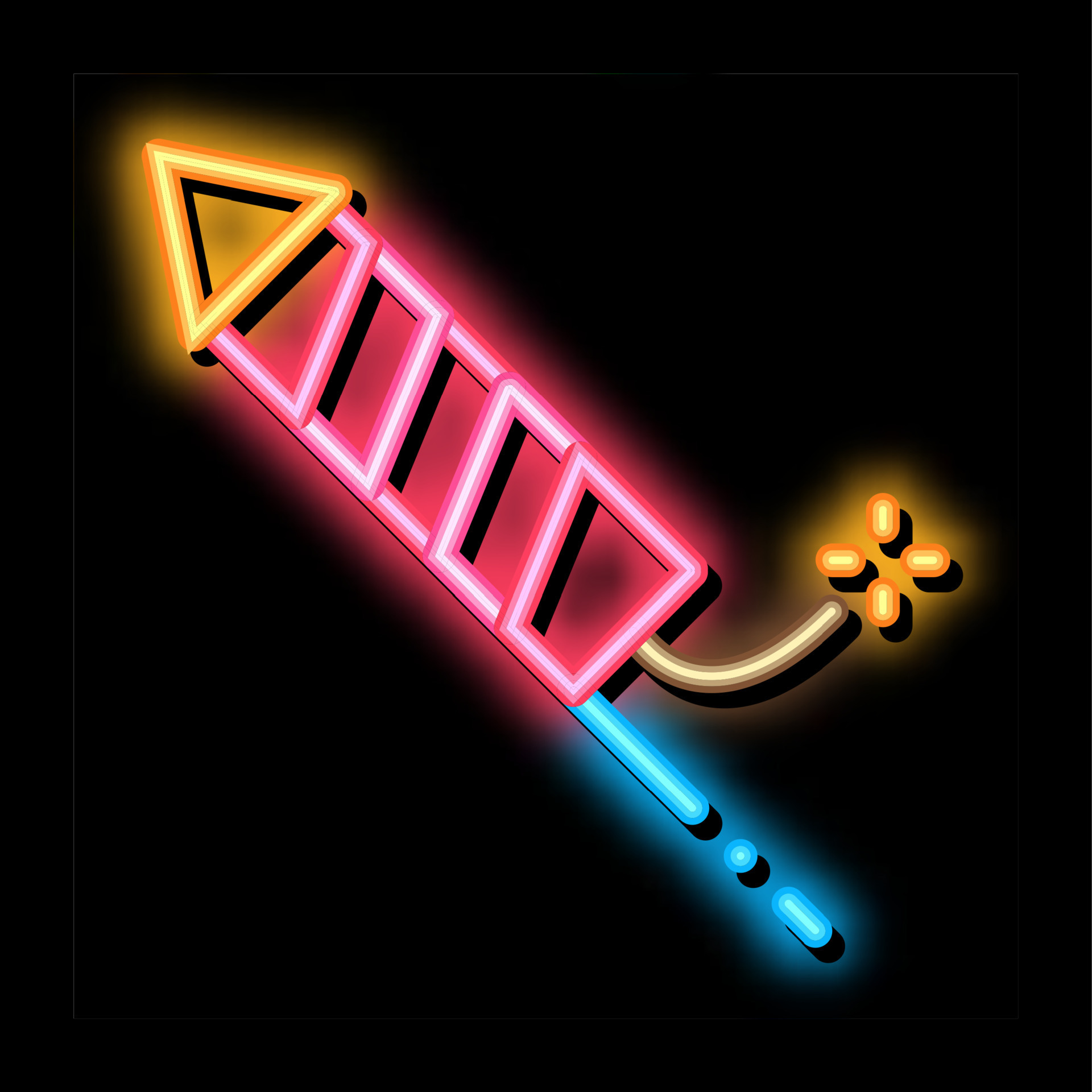 Lighted Fireworks Wick Neon Glow Icon Illustration 17787731 Vector Art At Vecteezy
