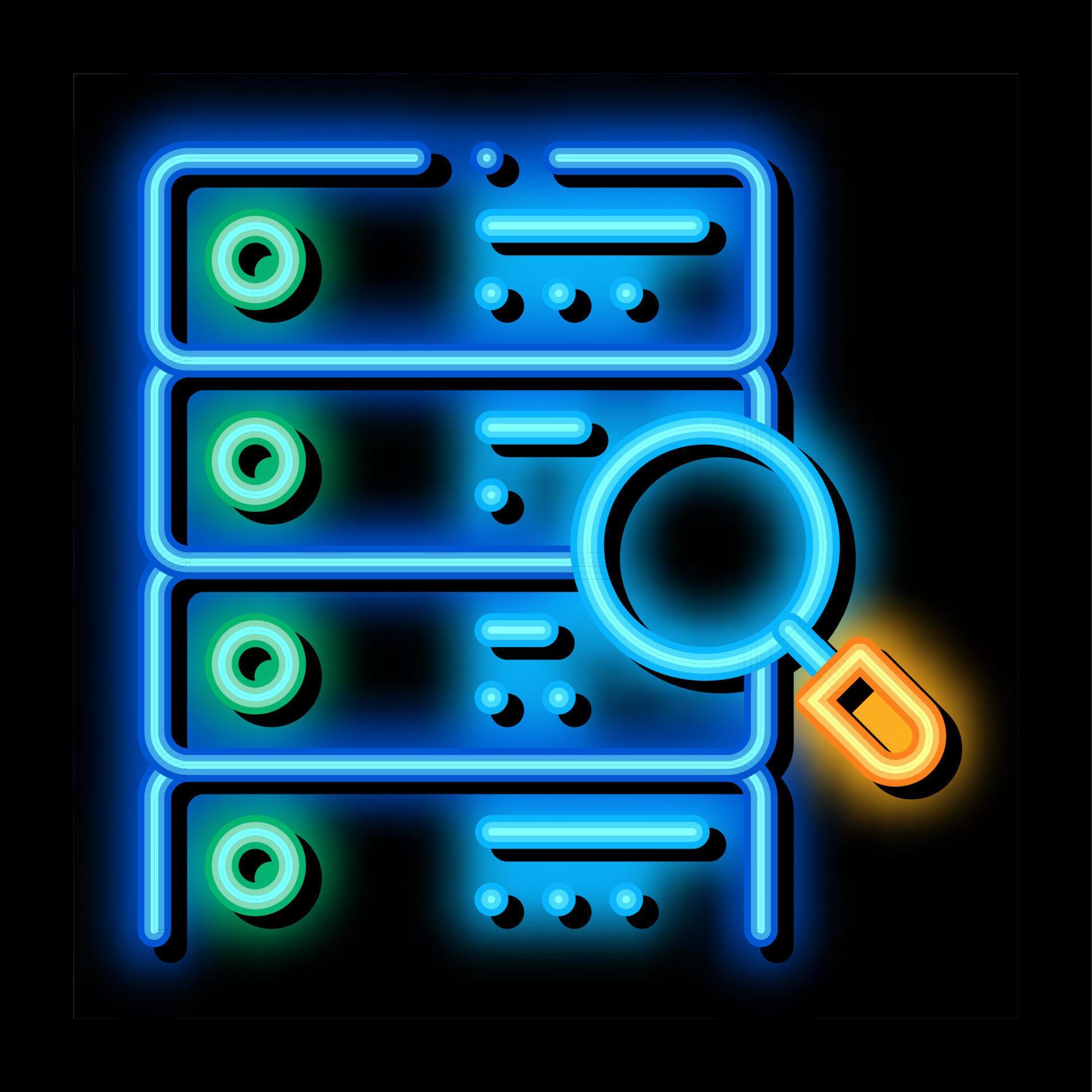 particle research algorithm neon glow icon illustration 17789443 Vector ...