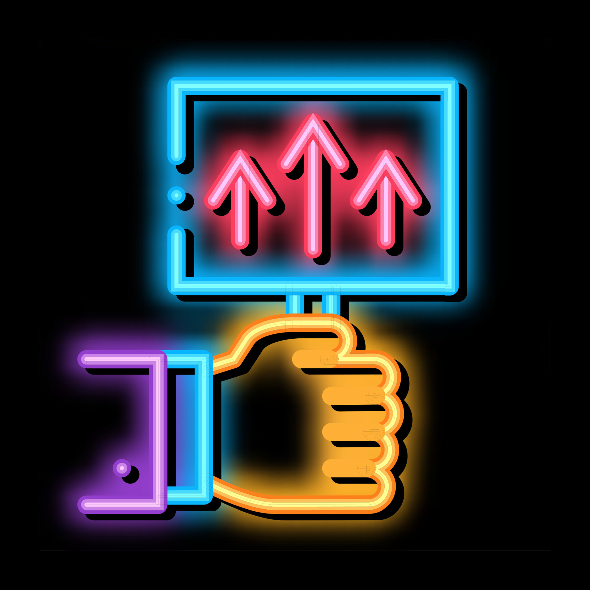 pointer only up neon glow icon illustration 17789787 Vector Art at Vecteezy