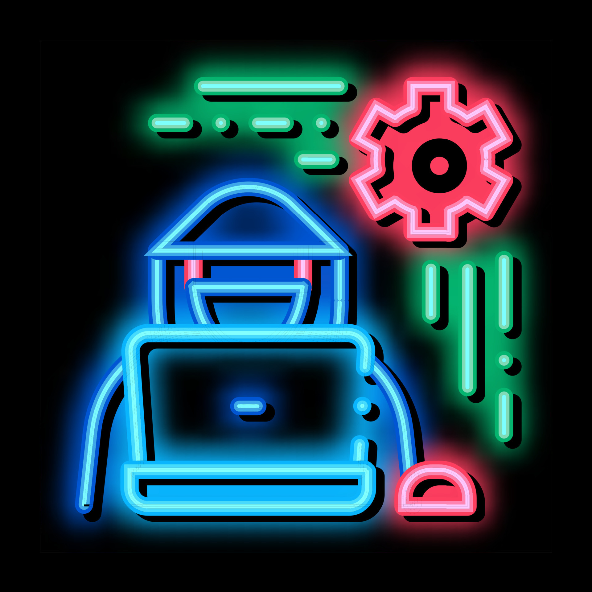 settings hacker neon glow icon illustration 17790249 Vector Art at Vecteezy