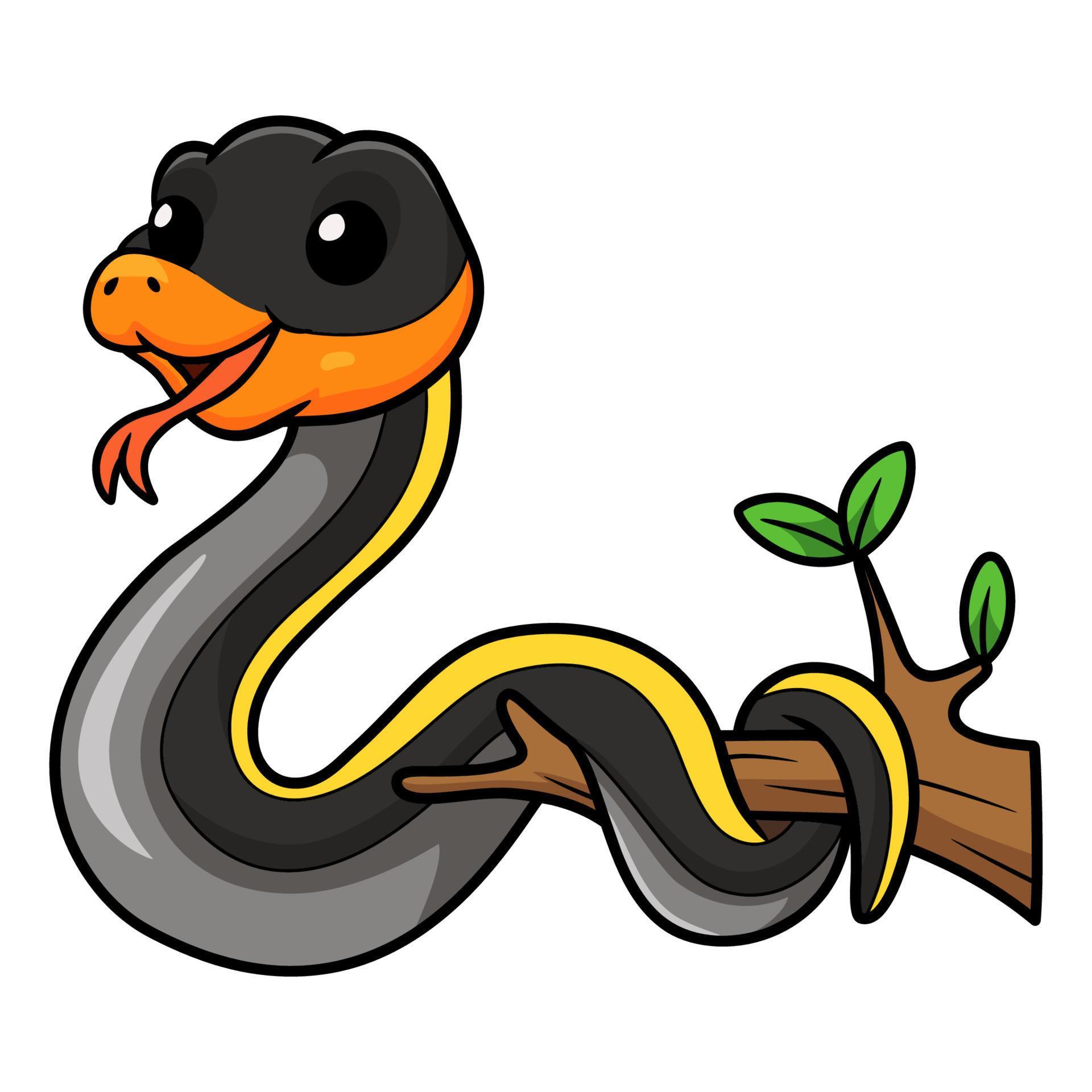 Cute black copper rat snake cartoon 17790920 Vector Art at Vecteezy