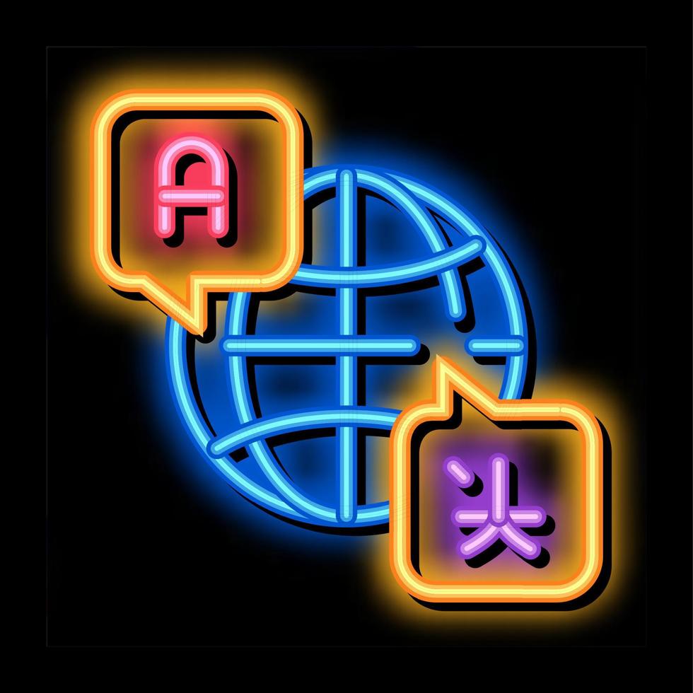 World International Language neon glow icon illustration 17791111 Vector Art at Vecteezy