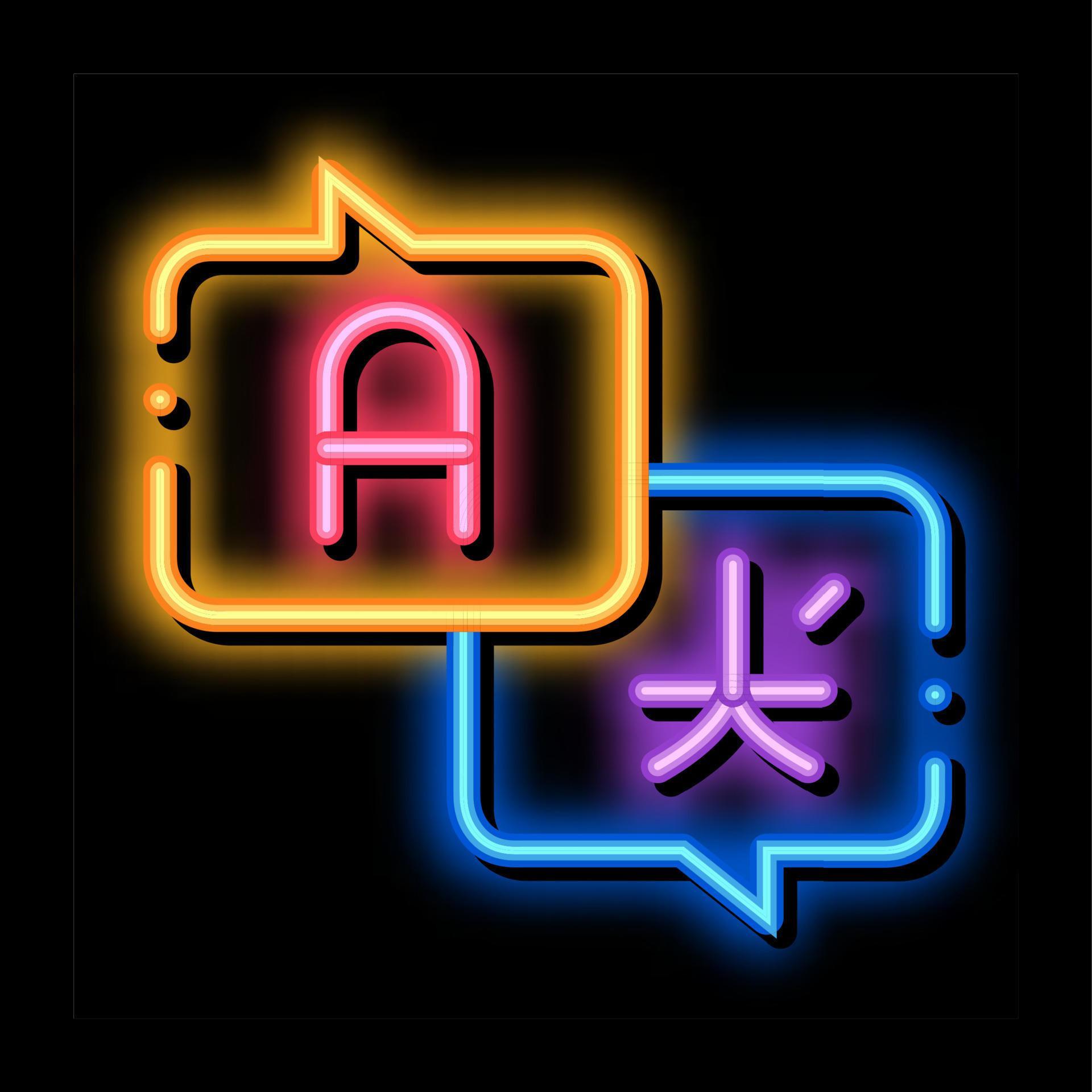 Speak In Different Languages neon glow icon illustration 17791127 Vector Art at Vecteezy