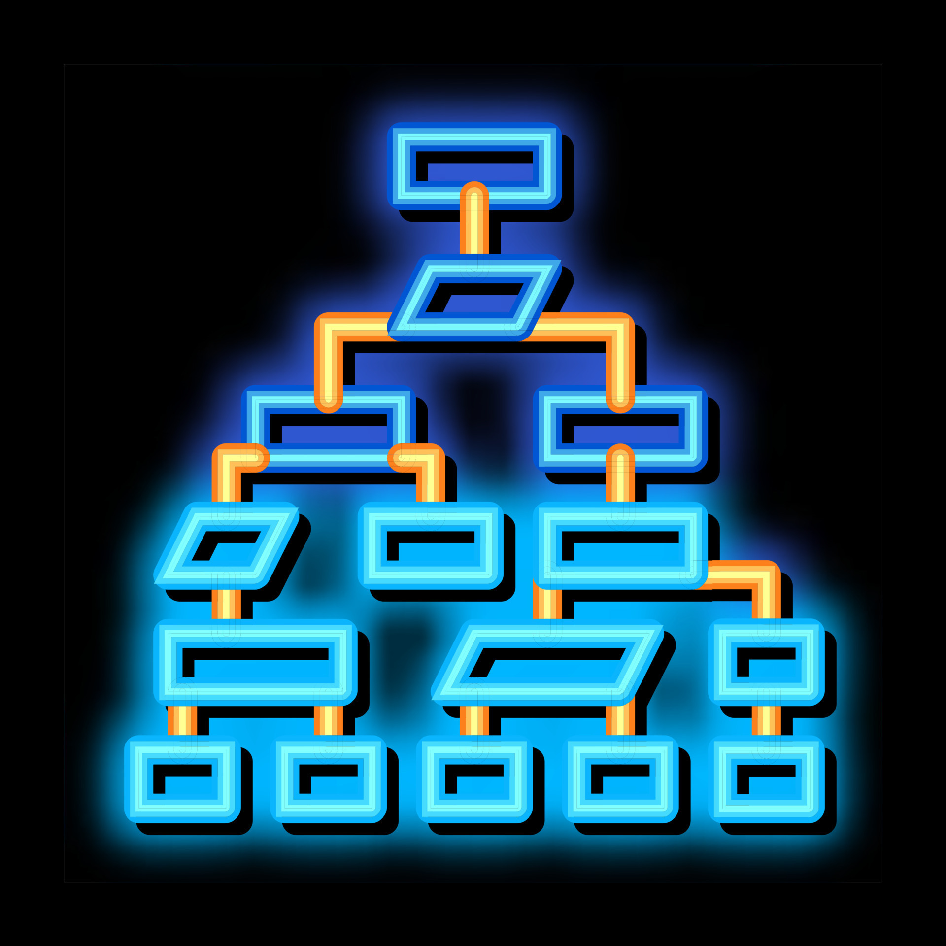 Structure Computer System neon glow icon illustration 17792024 Vector ...