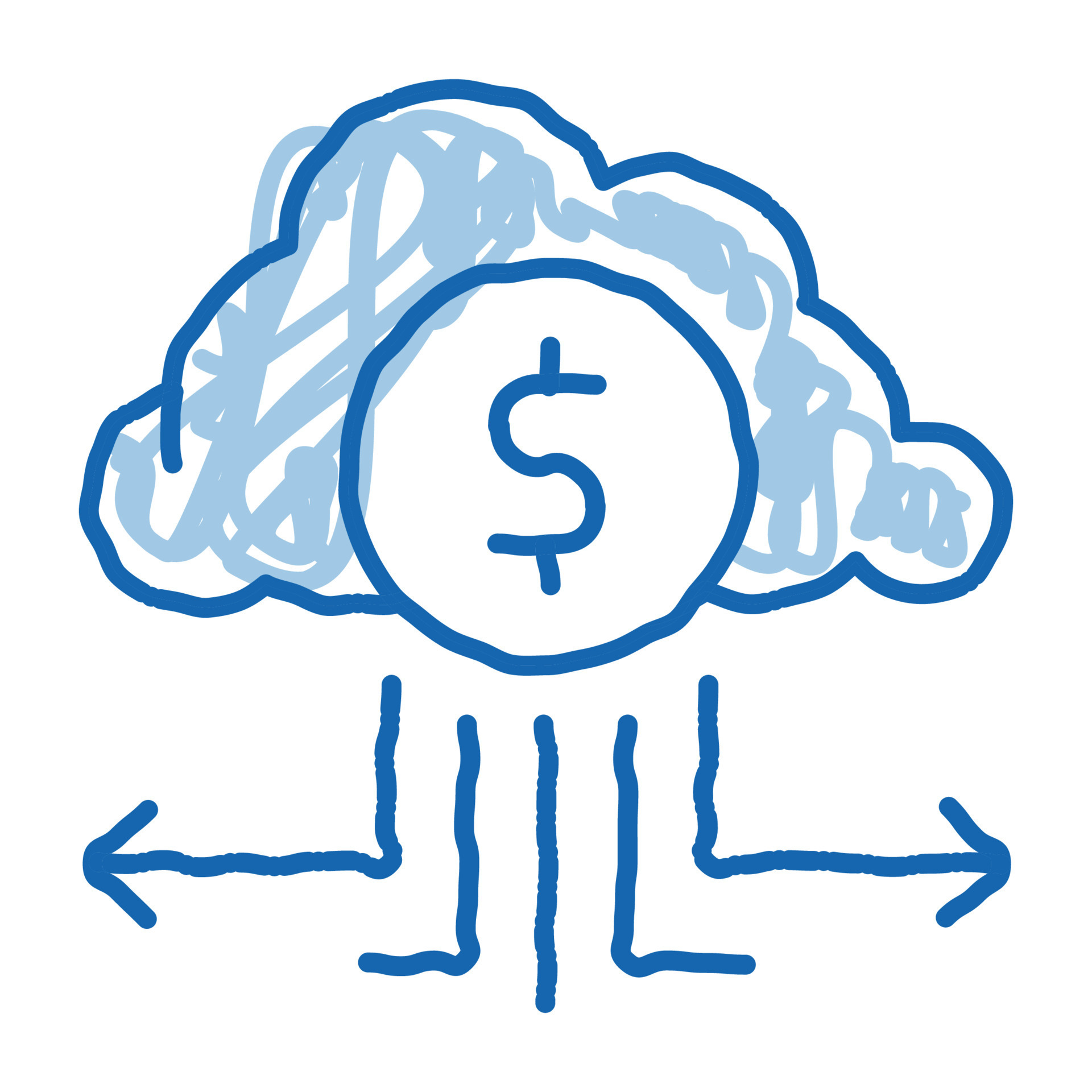 Charge Money Through Cloud Storage Doodle Icon Hand Drawn Illustration charge-money-through-cloud-storage-doodle-icon-hand-drawn-illustration