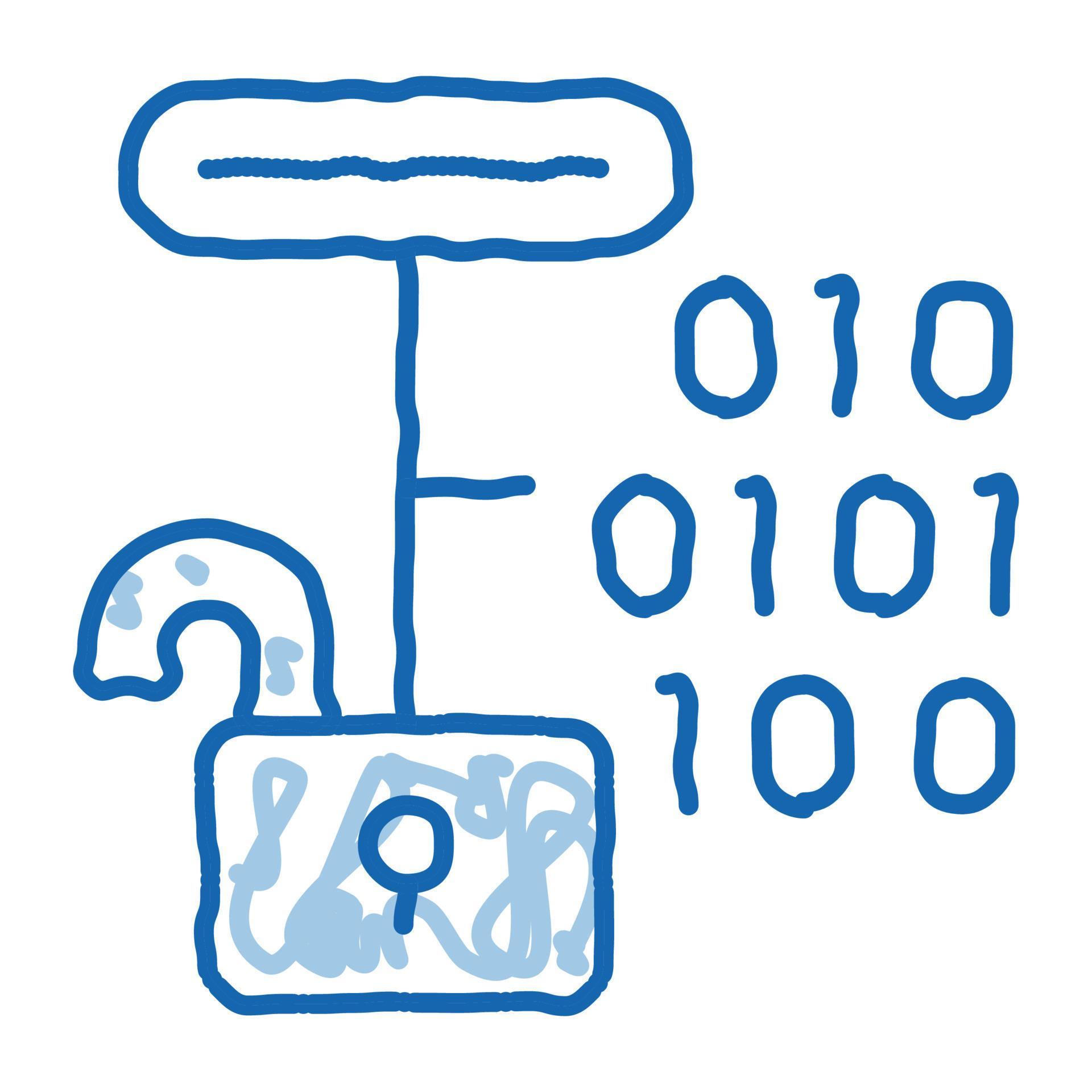 Hacking Binary Code doodle icon hand drawn illustration 17792761 Vector ...
