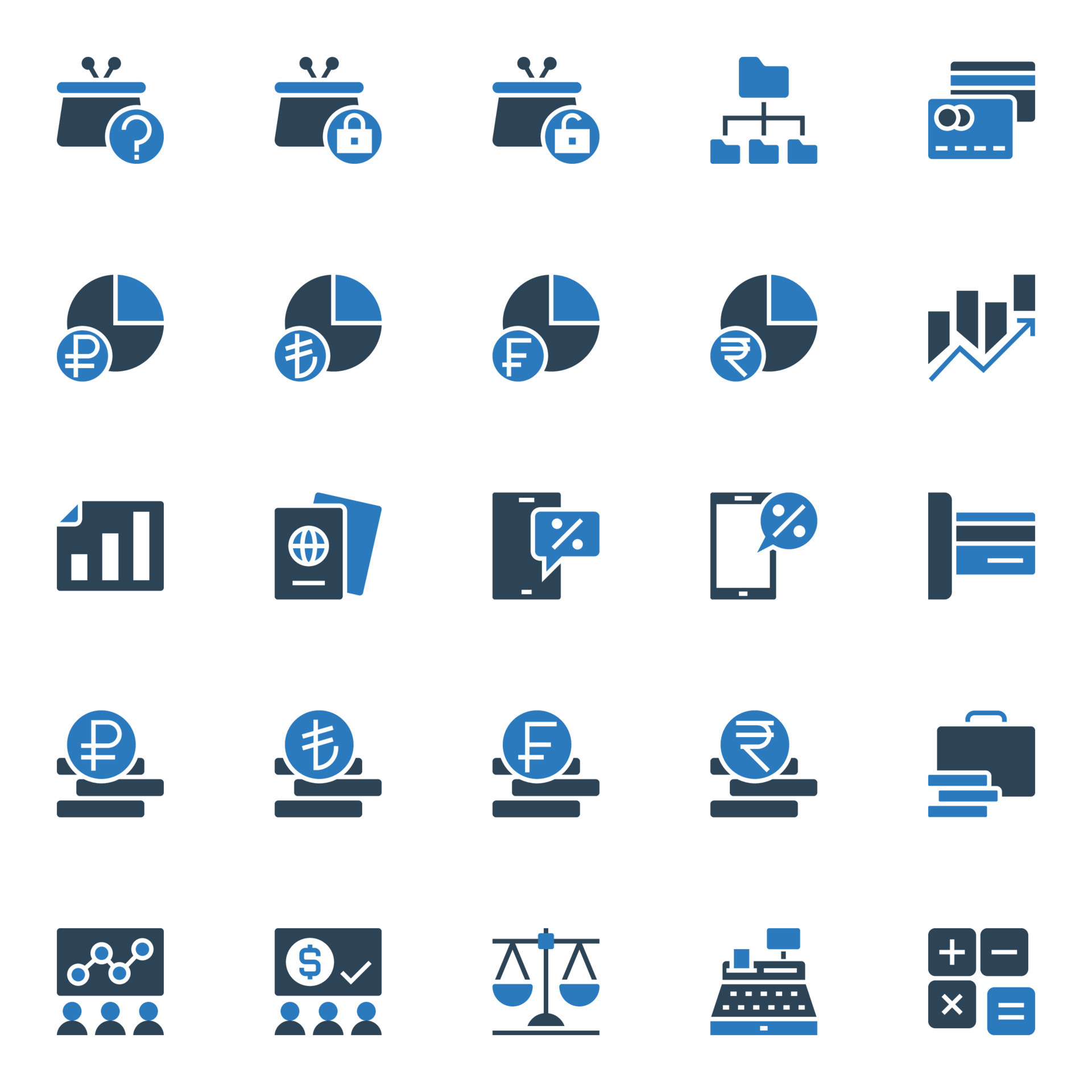 Two color icons for Business and financial. 17795747 Vector Art at Vecteezy