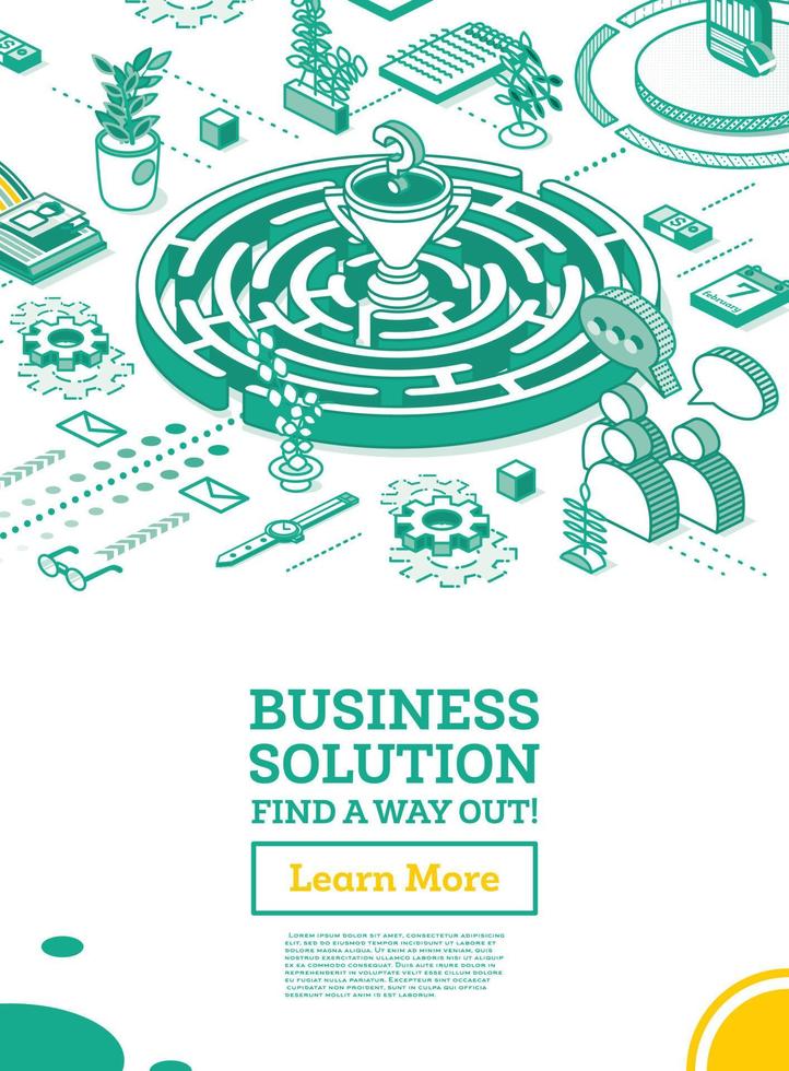 Isometric Maze. Outline Labyrinth. Business Solution. 17797652 Vector ... Isometric Maze. Outline Labyrinth. Business Solution. 17797652 Vector ...