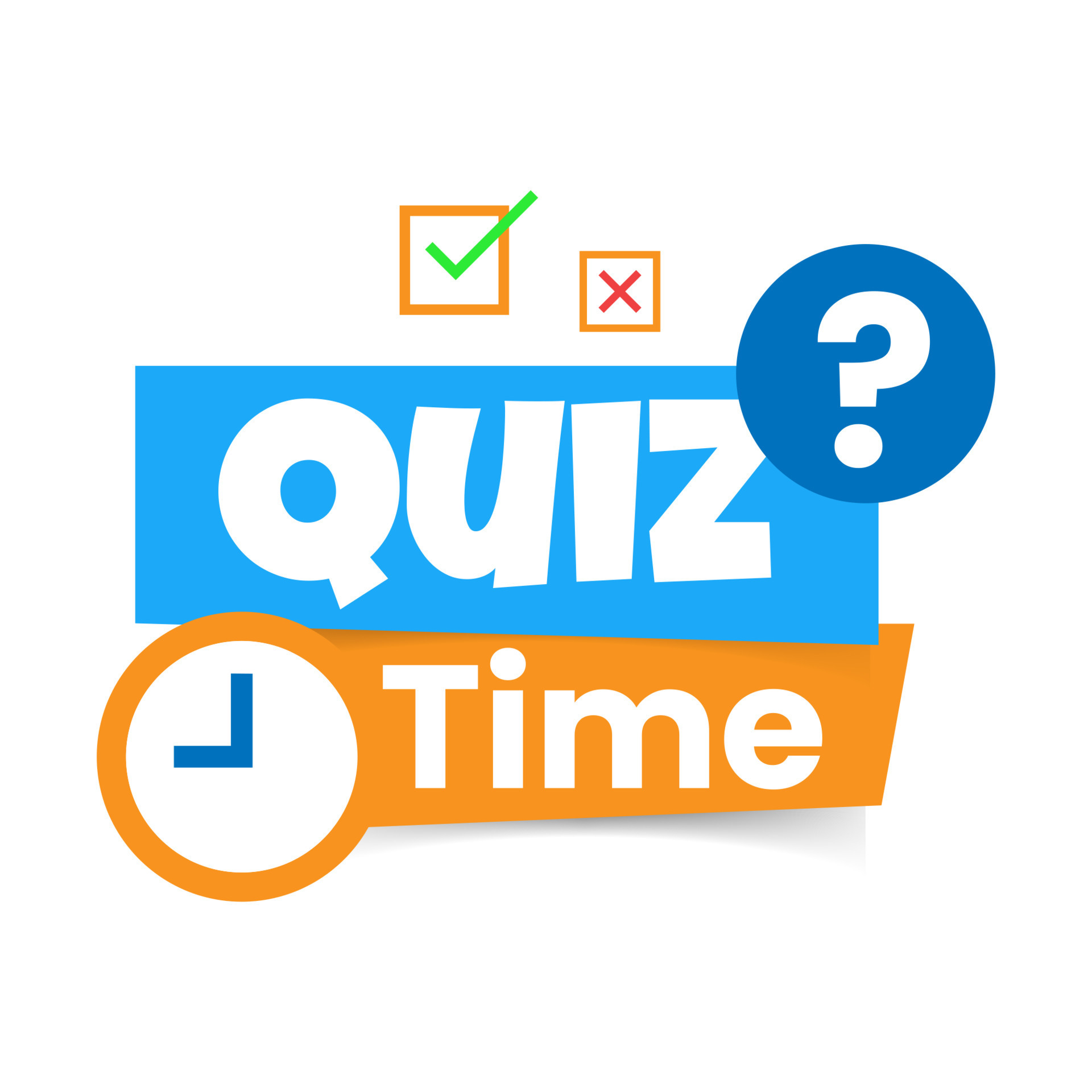full color paper cut style Quiz time template concept illustration flat ... full color paper cut style Quiz time template concept illustration flat ...