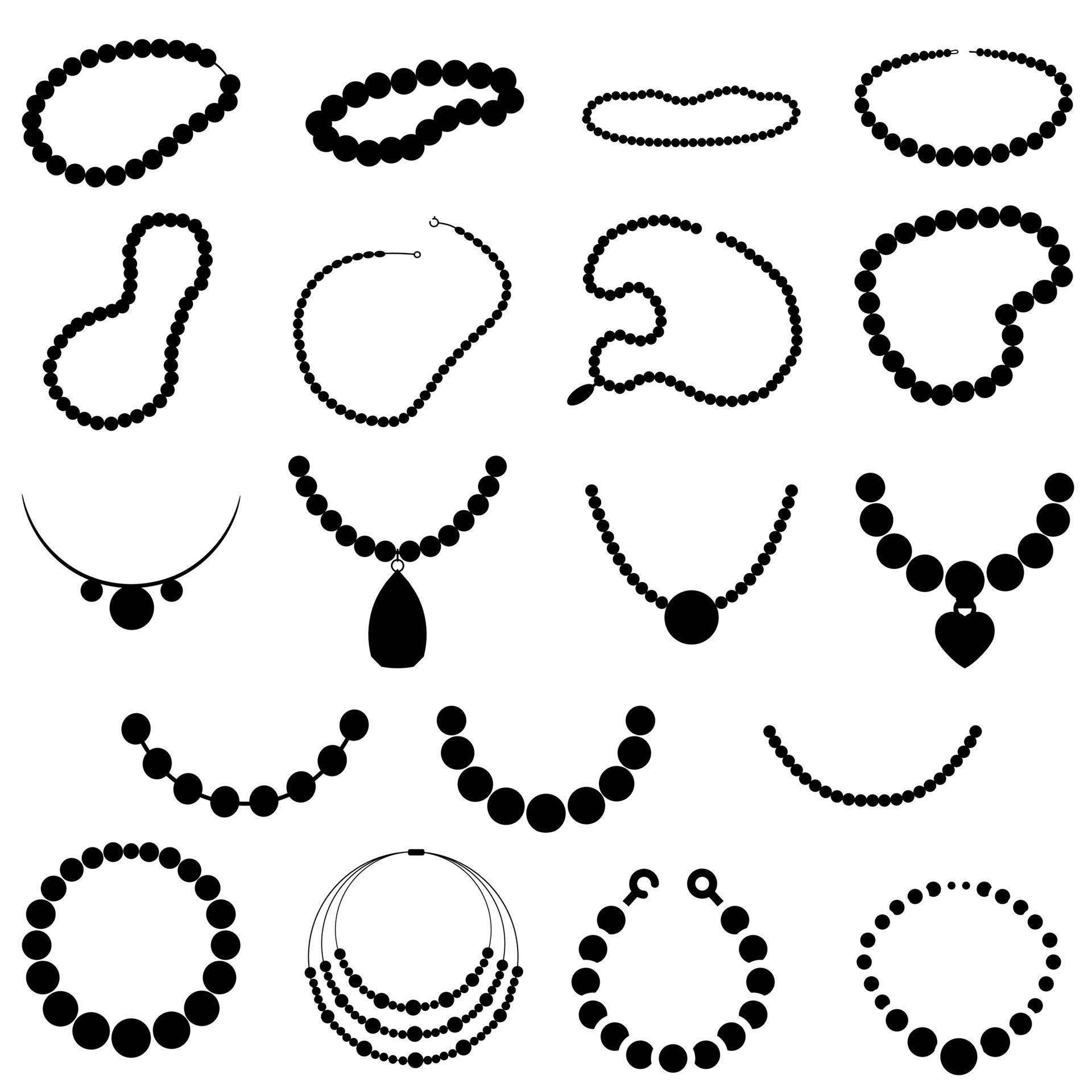 Pearl icon vector set. Necklace illustration sign collection. jewel ...