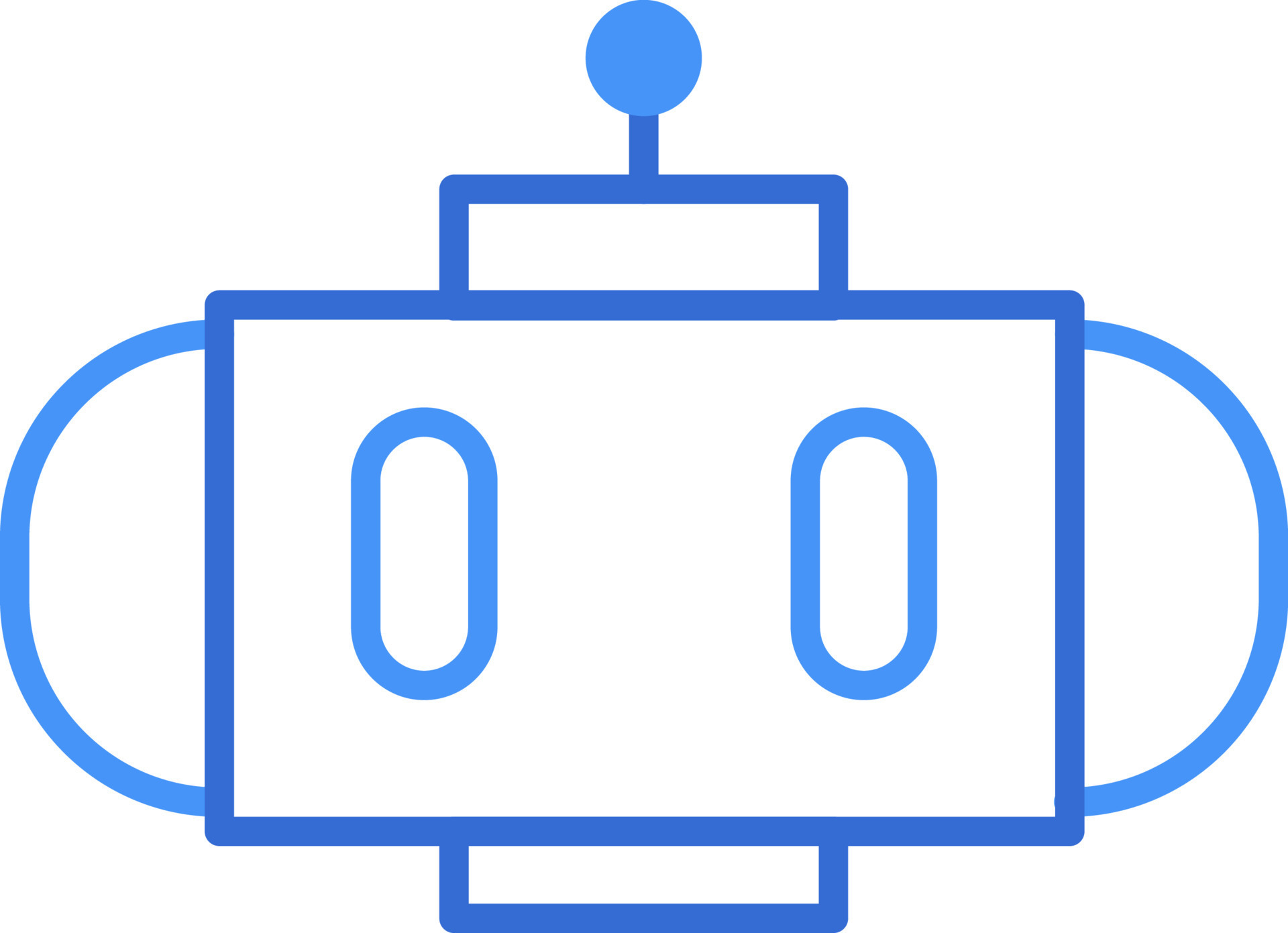 Robot Technology Icon With Blue Duotone Style Computing Diagram
