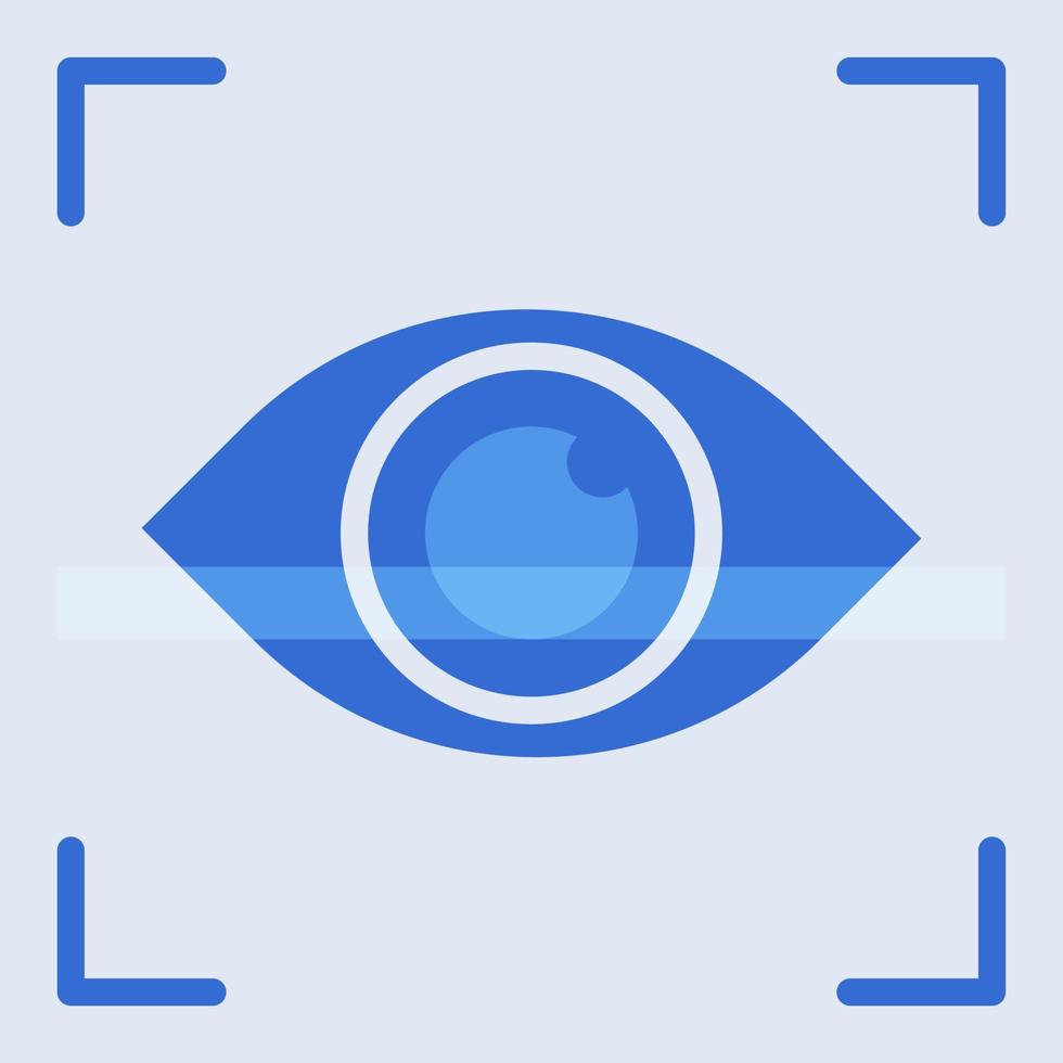Eye scan technology icon with blue duotone style. Computing, diagram ...