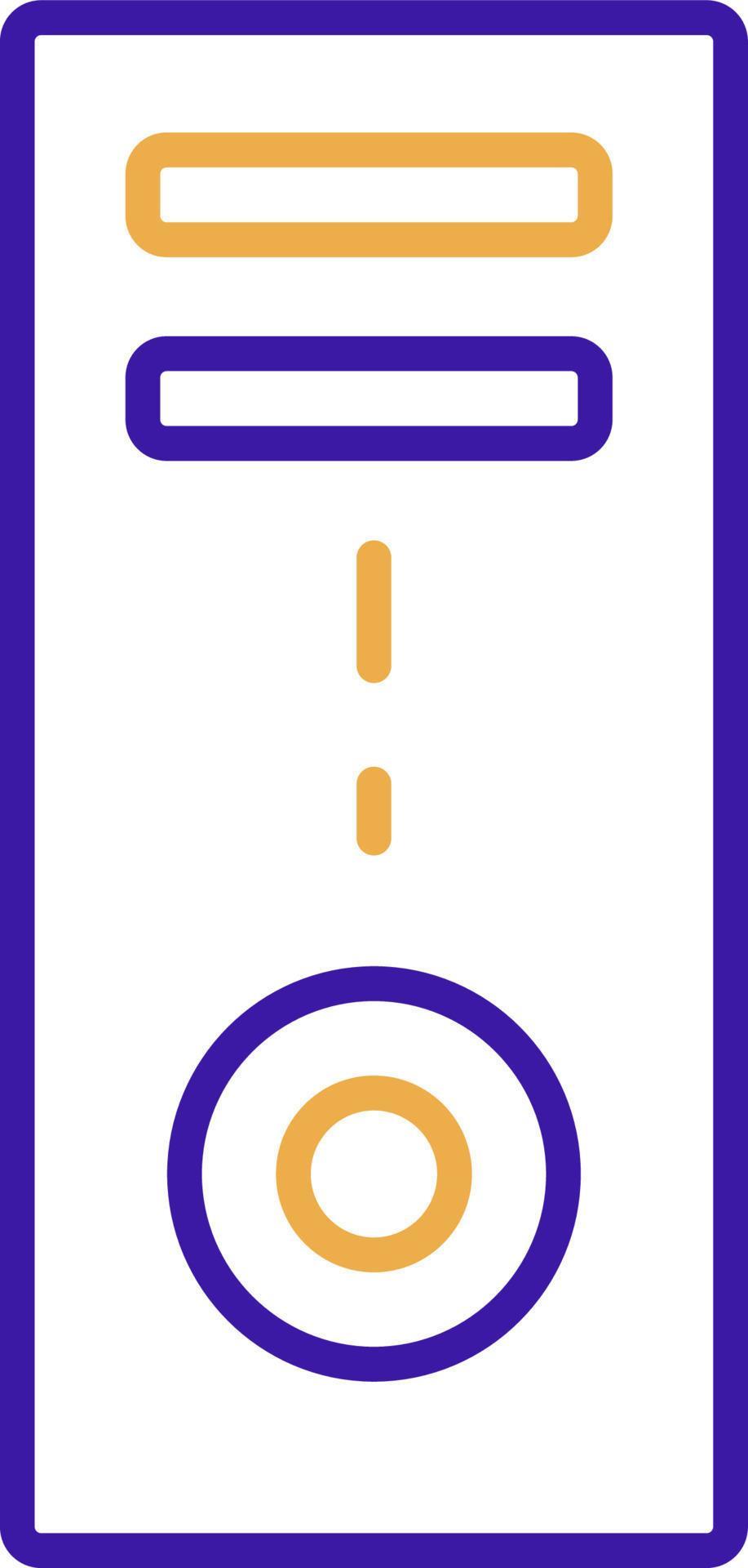 Computer technology icon with purple and orange duotone style ...