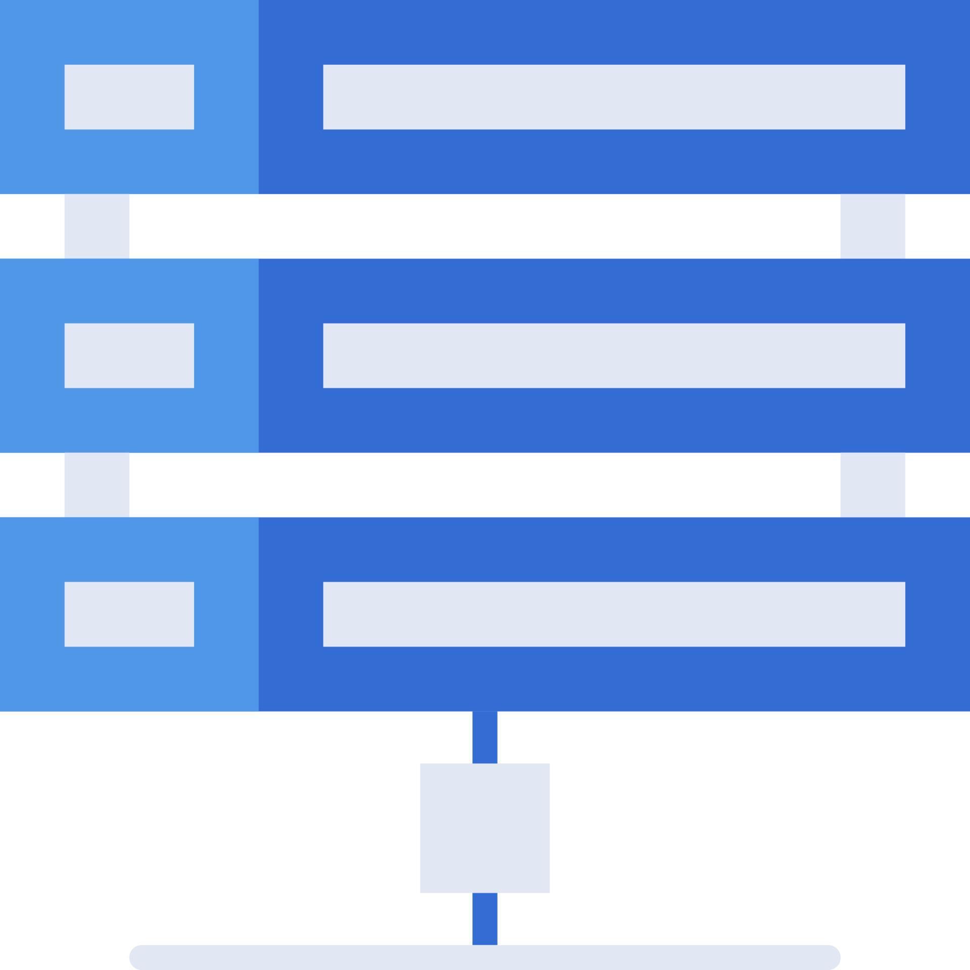 Server technology icon with blue duotone style. Computing, diagram ...