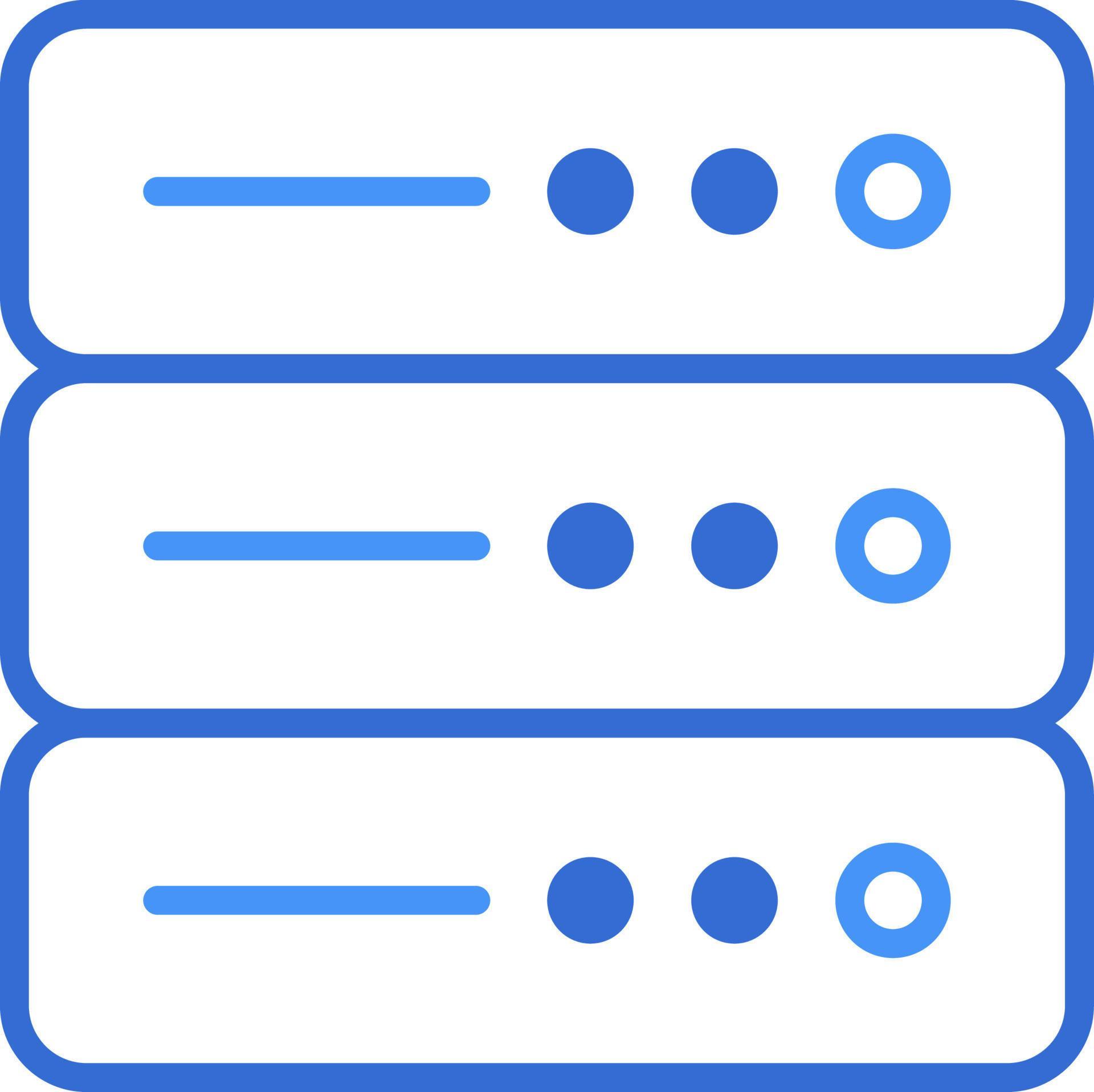 Server technology icon with blue duotone style. Computing, diagram ...