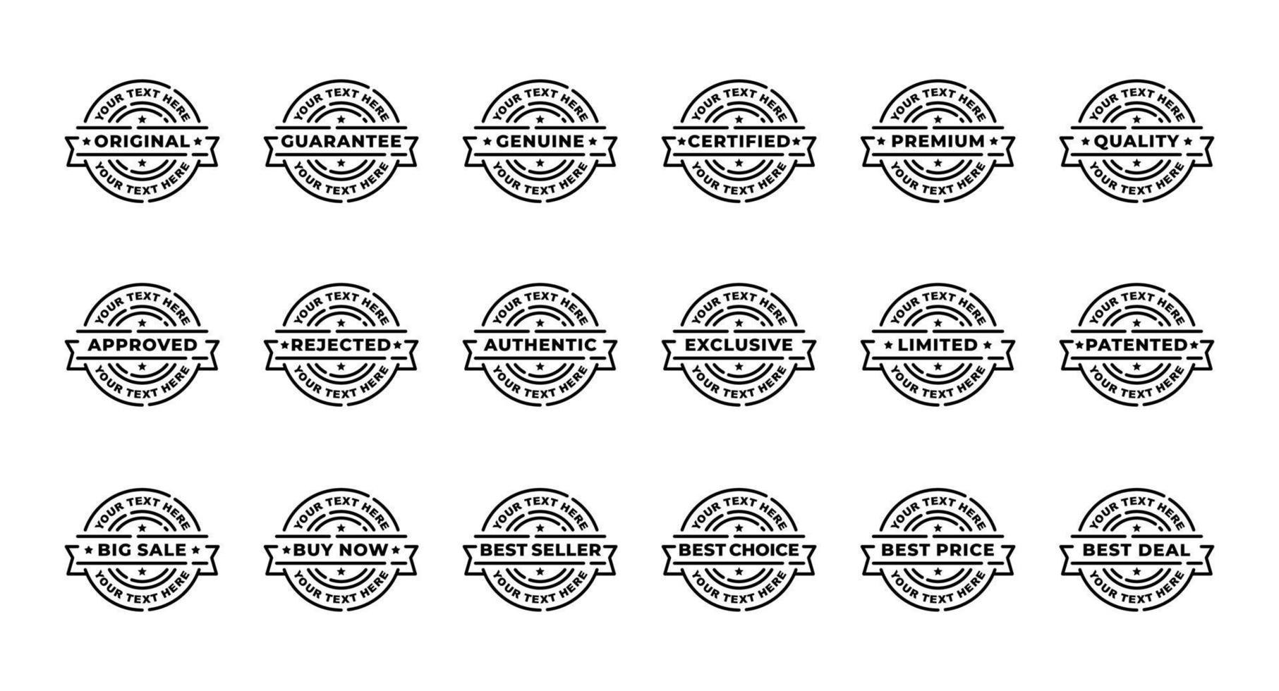 Stamp seal icon set vector illustration 17800462 Vector Art at Vecteezy