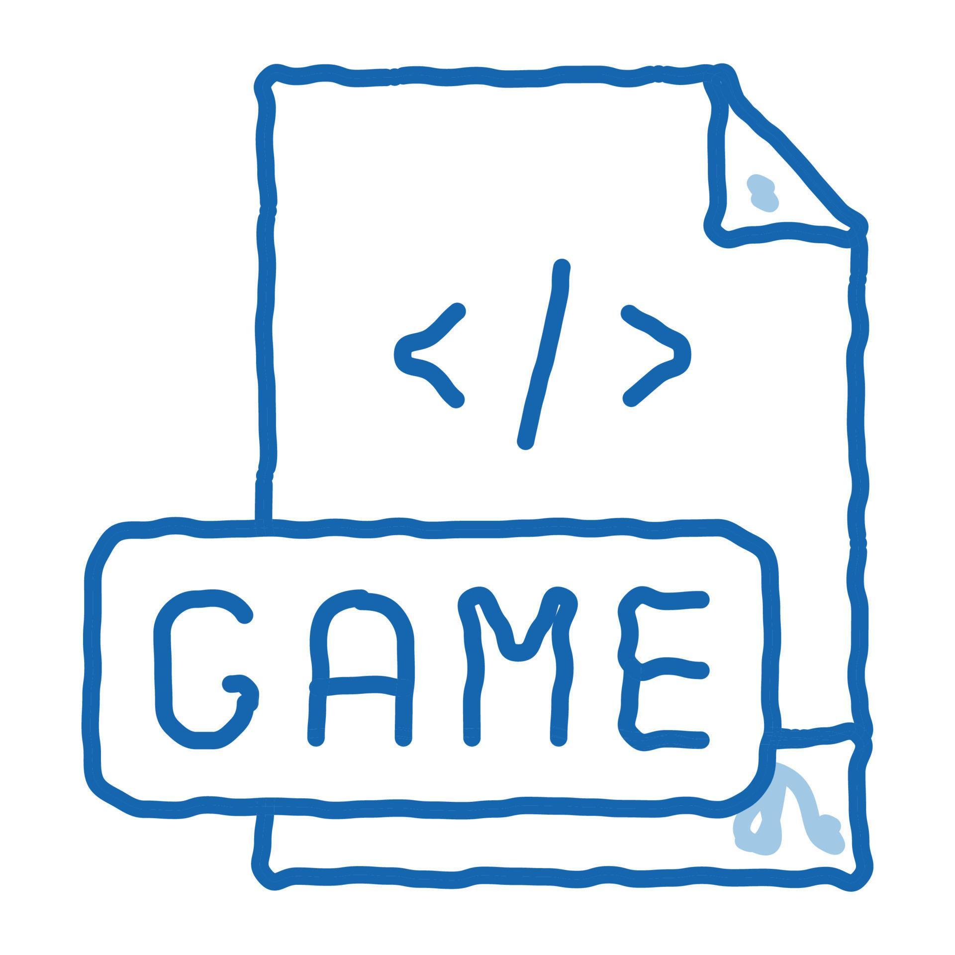 game development coding doodle icon hand drawn illustration 17802024 ...