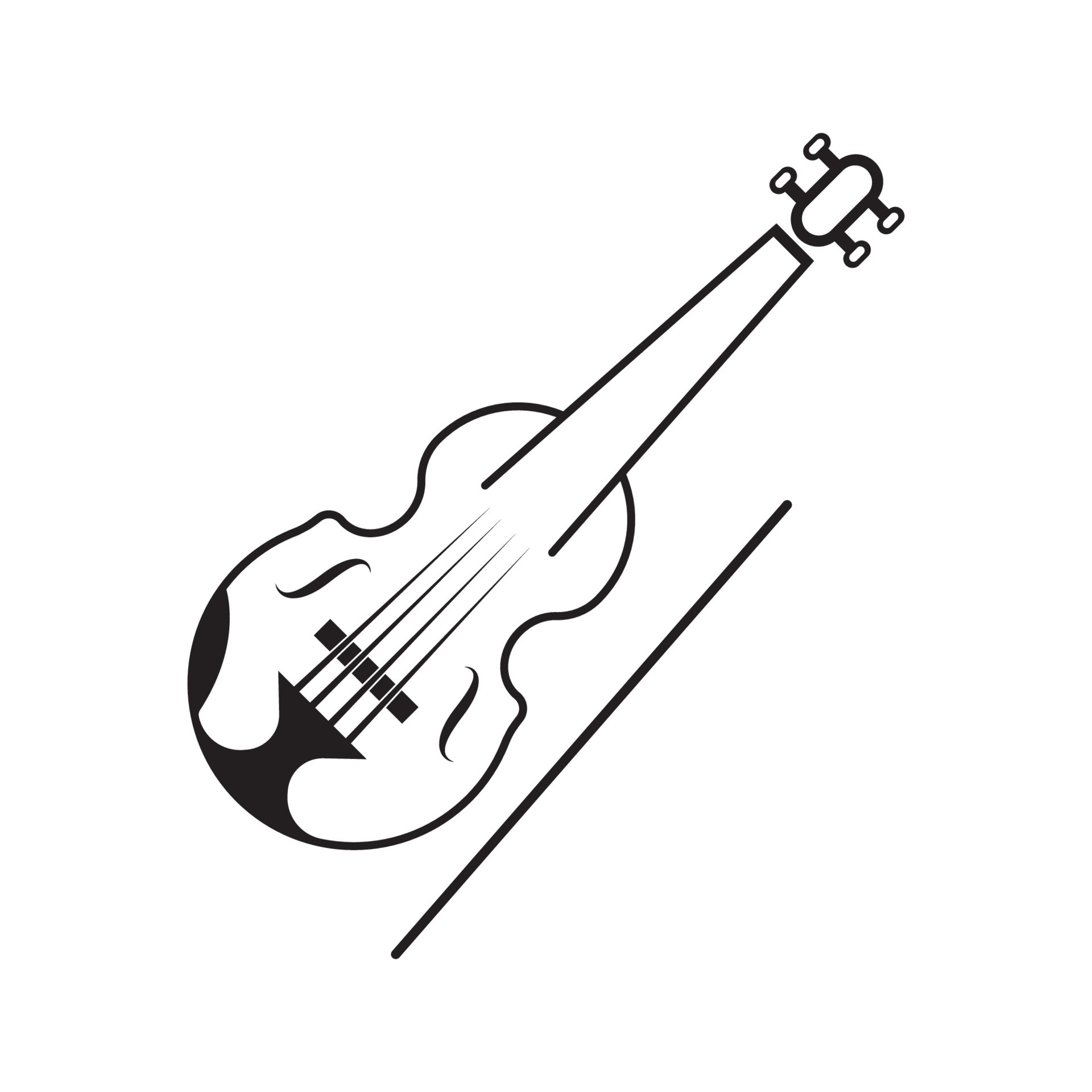 Violin Icon Vector 17804002 Vector Art At Vecteezy