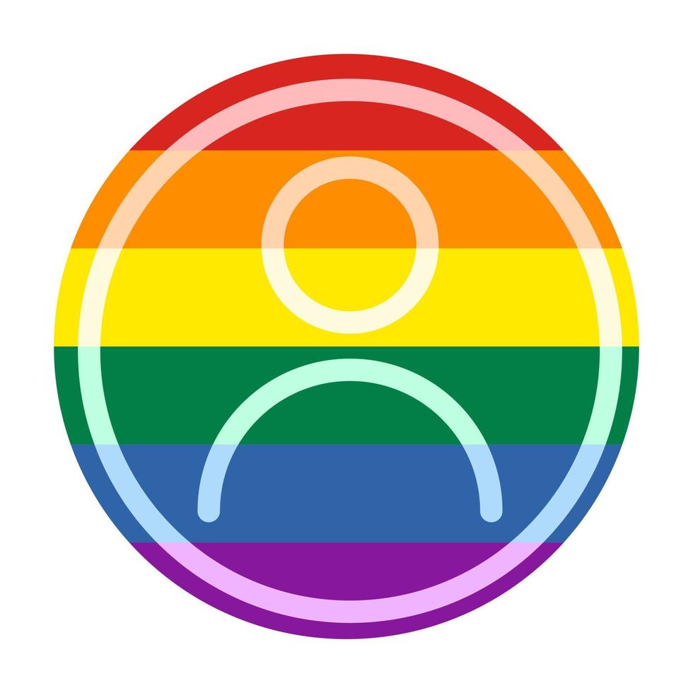 Pride Rainbow Flag User Icon Lgbtq Avatar Profile Social Media User