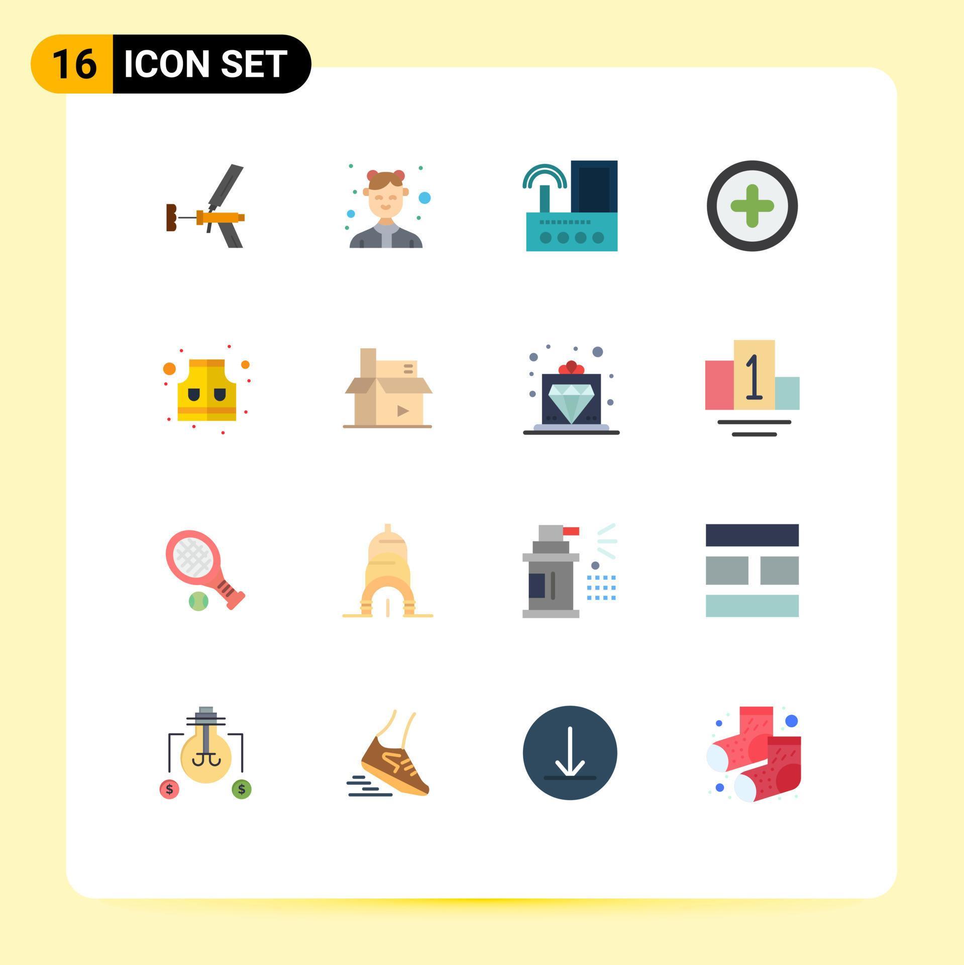 Modern Set Of 16 Flat Colors And Symbols Such As Basic Wifi Catering Signal Router Editable Pack