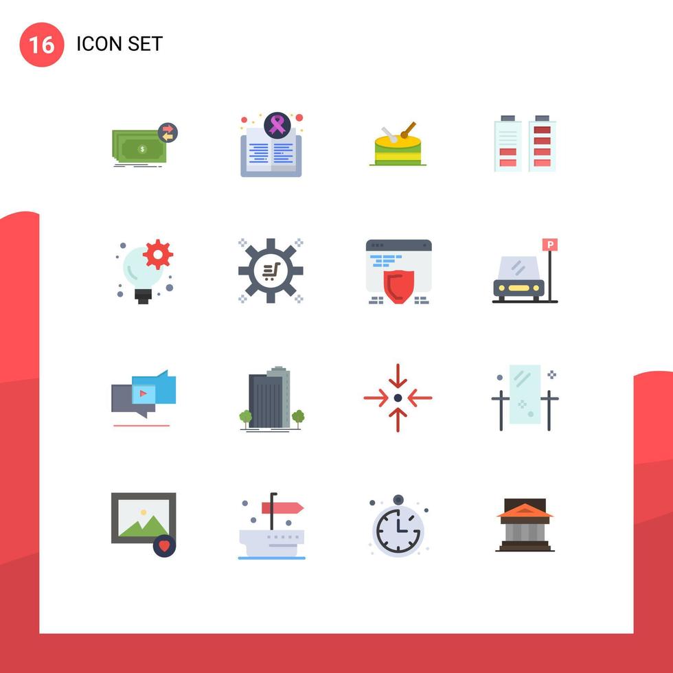 16 Universal Flat Colors Set For Web And Mobile Applications Business Full Day Power Acumulator