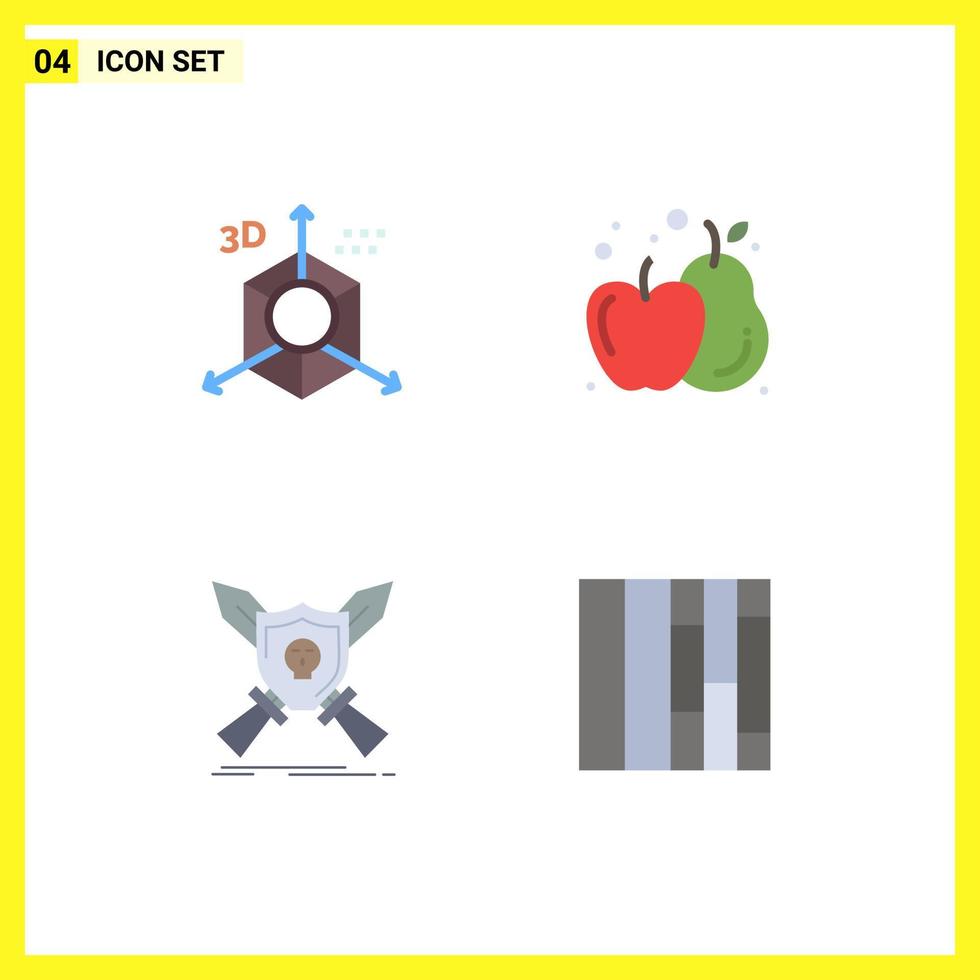 Stock Vector Icon Pack of 4 Line Signs and Symbols for coding emblem ...