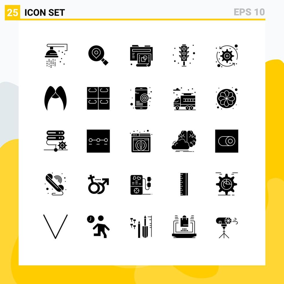 Stock Vector Icon Pack of 25 Line Signs and Symbols for refresh traffic ...