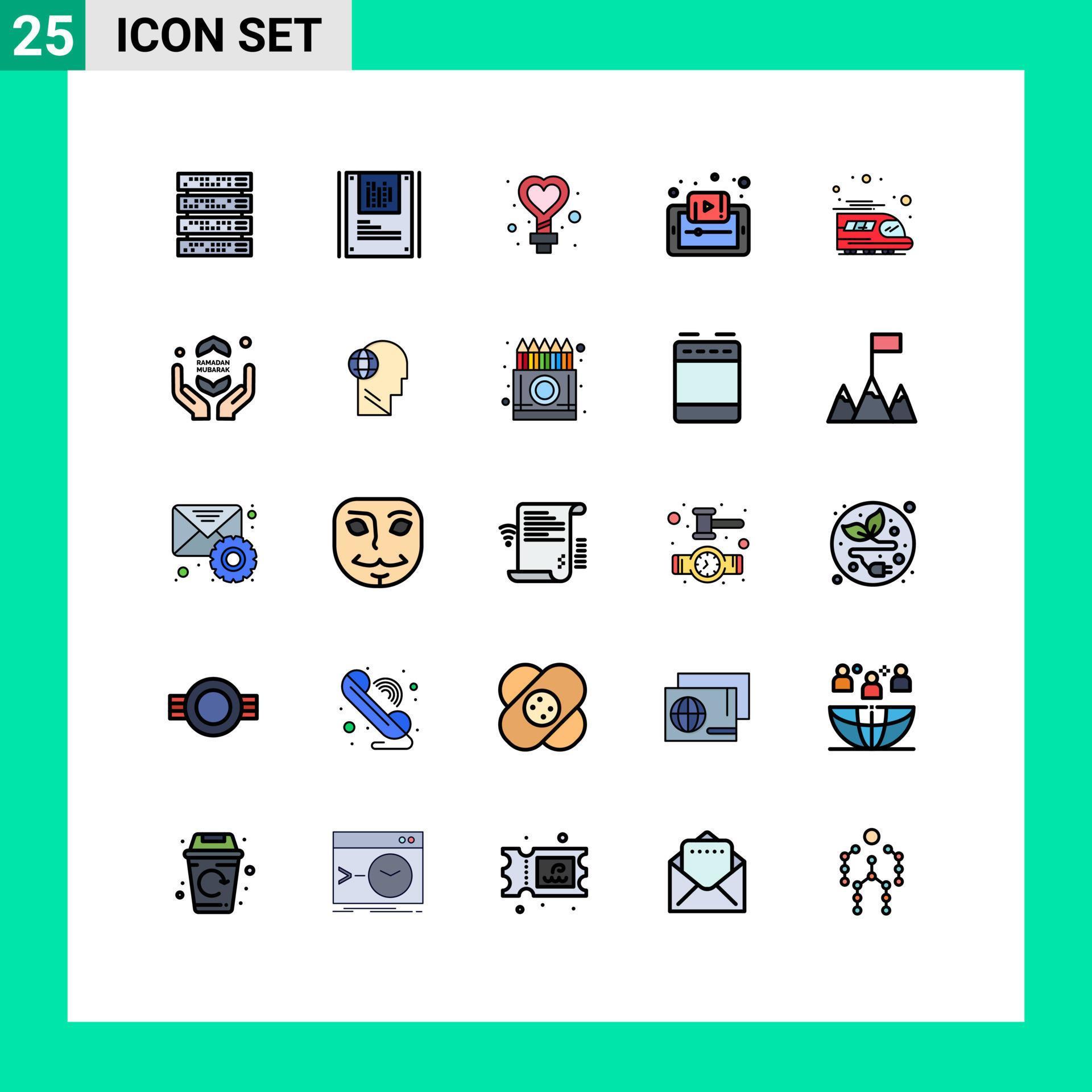 25 Thematic Vector Filled line Flat Colors and Editable Symbols of ...