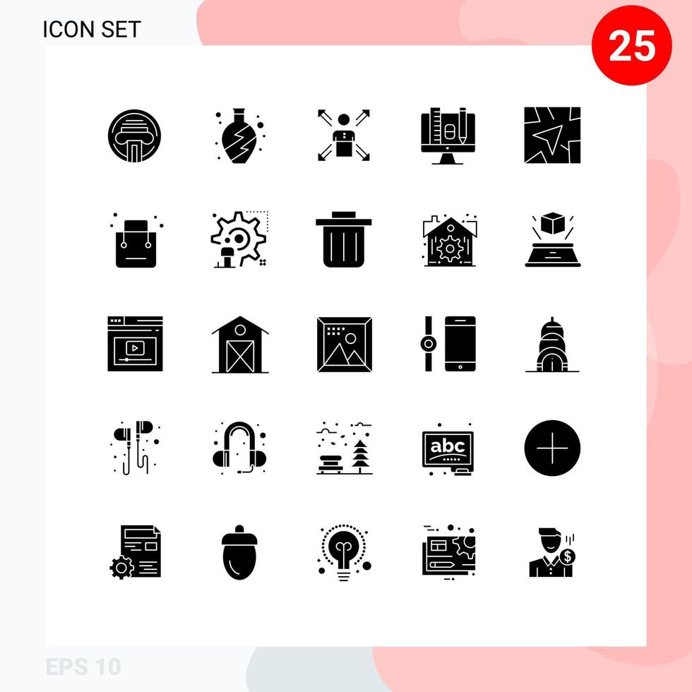 Stock Vector Icon Pack of 25 Line Signs and Symbols for pincil ...