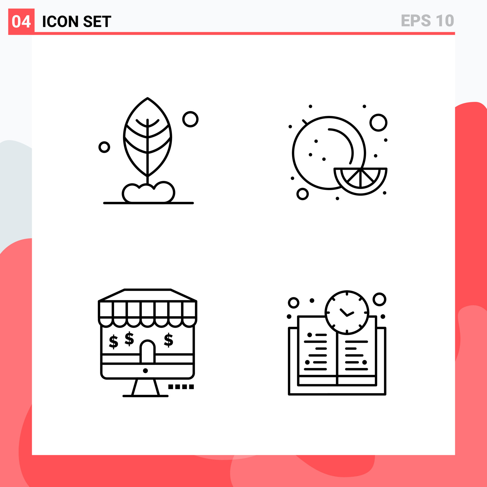 Collection Of 4 Vector Icons In Line Style Modern Outline Symbols For Web And Mobile Line Icon