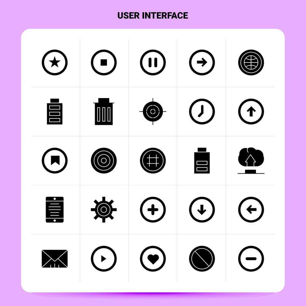 Solid 25 User Interface Icon set Vector Glyph Style Design Black Icons ...