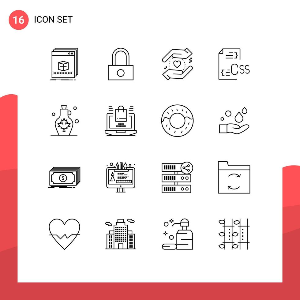 Pack Of 16 Creative Outlines Of Kettle File Business Development Css Editable Vector Design