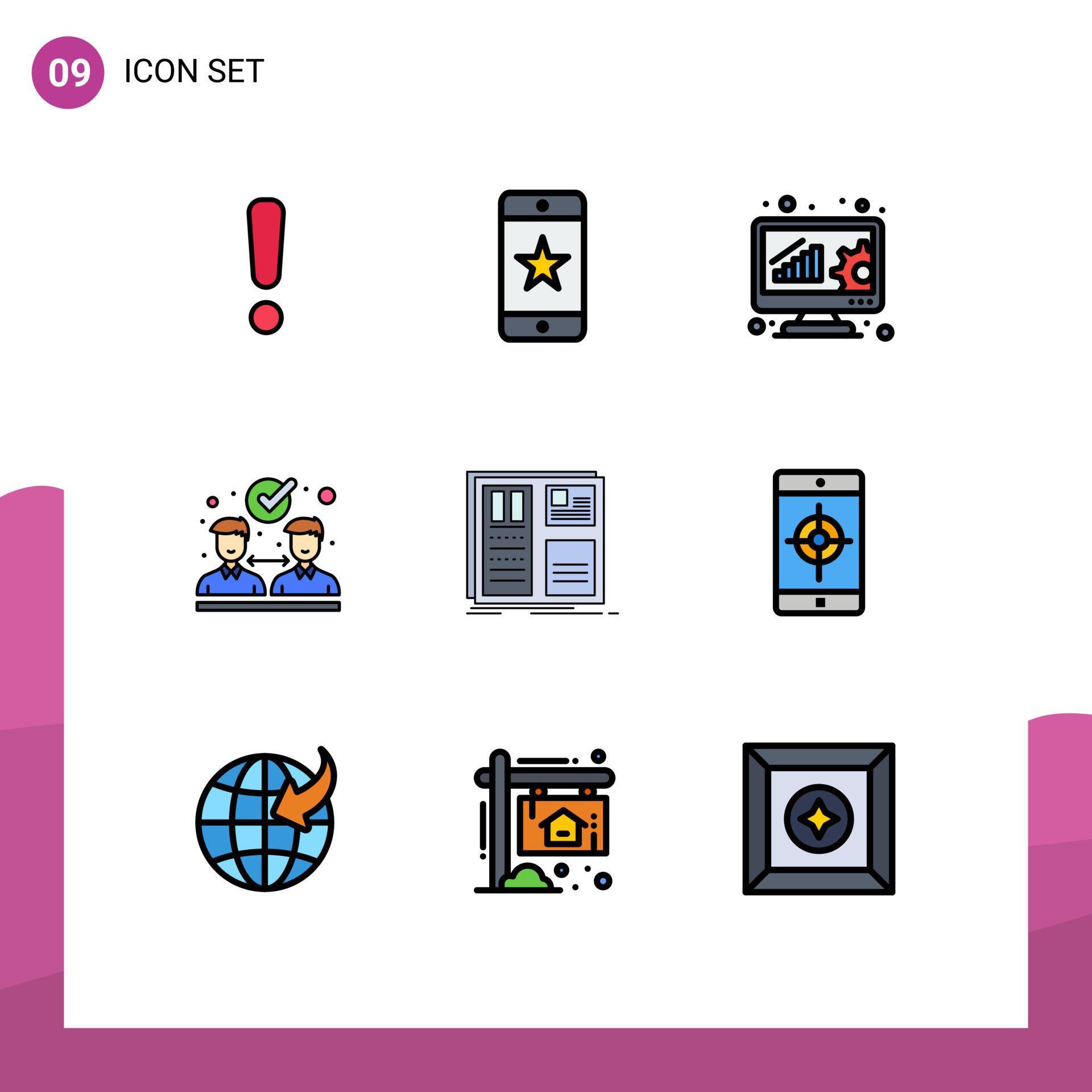 User Interface Pack Of 9 Basic Filledline Flat Colors Of Interface Design Analysis Partnership