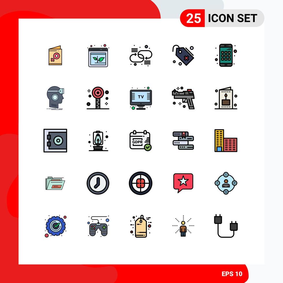 Stock Vector Icon Pack of 25 Line Signs and Symbols for device sign ...