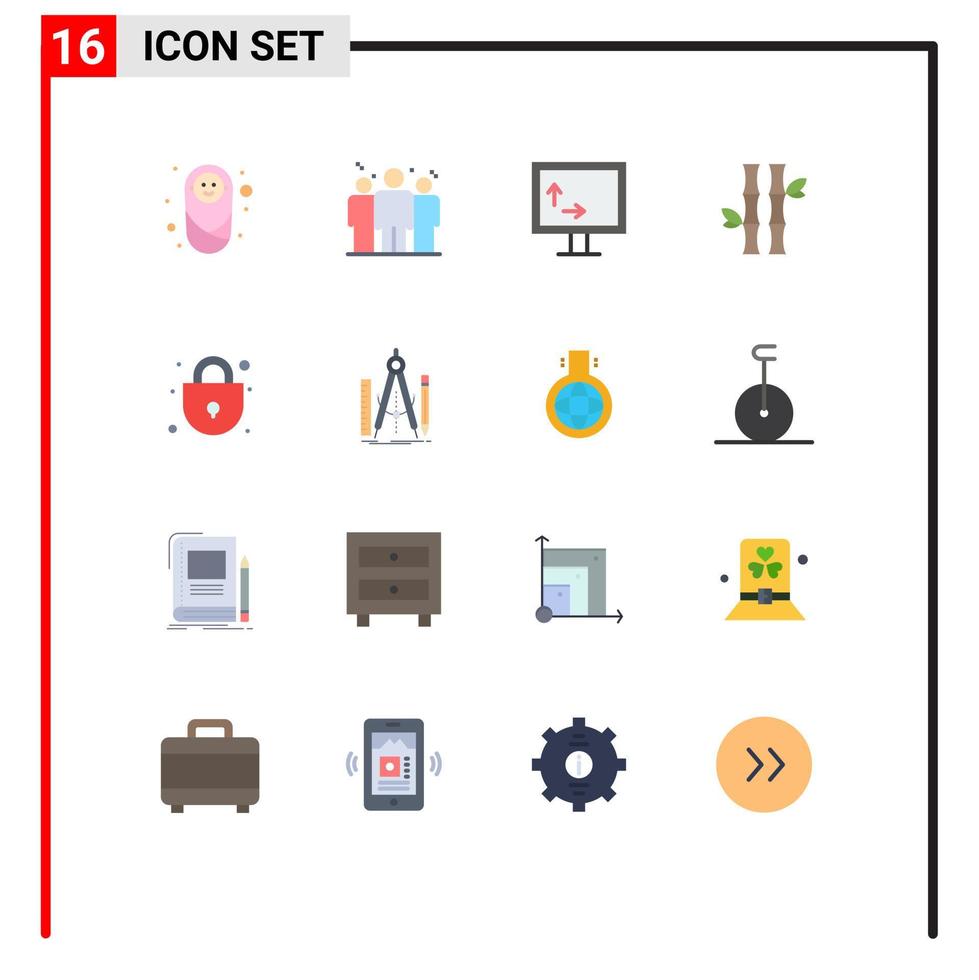 16 Universal Flat Colors Set For Web And Mobile Applications Security