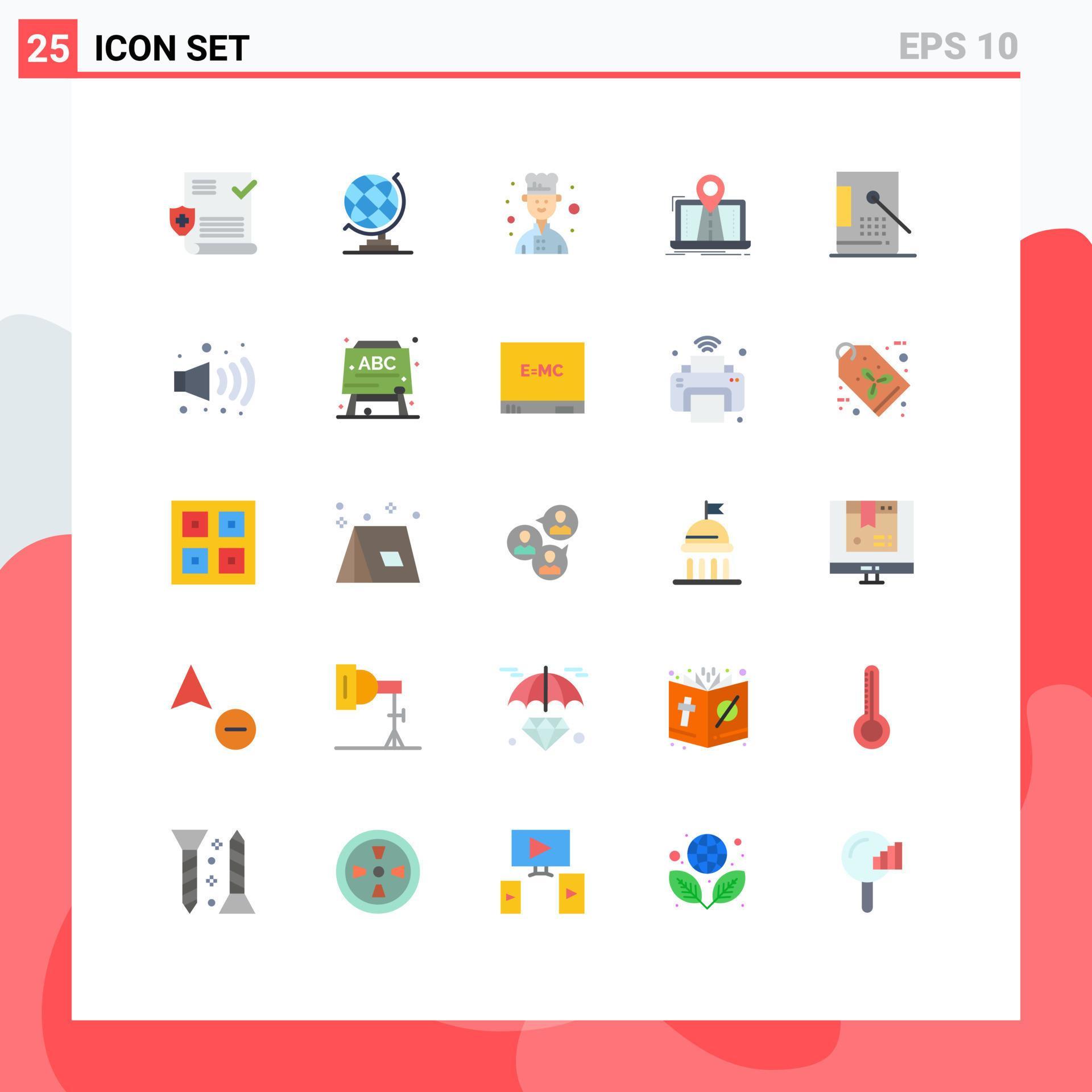 Set Of 25 Modern Ui Icons Symbols Signs For Design Bucket Chef Route System Editable Vector