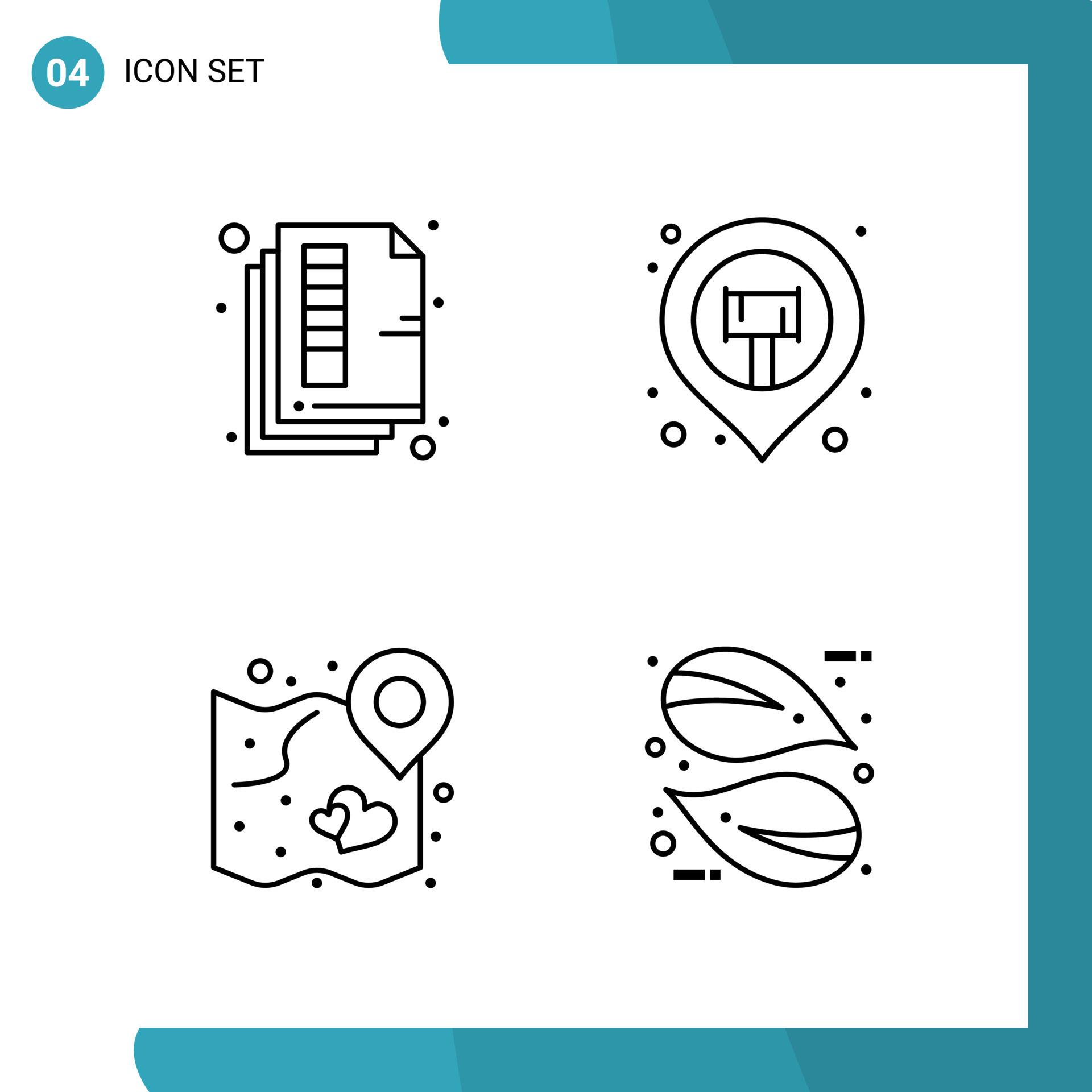 Vector Pack Of 4 Outline Symbols Line Style Icon Set On White Background For Web And Mobile