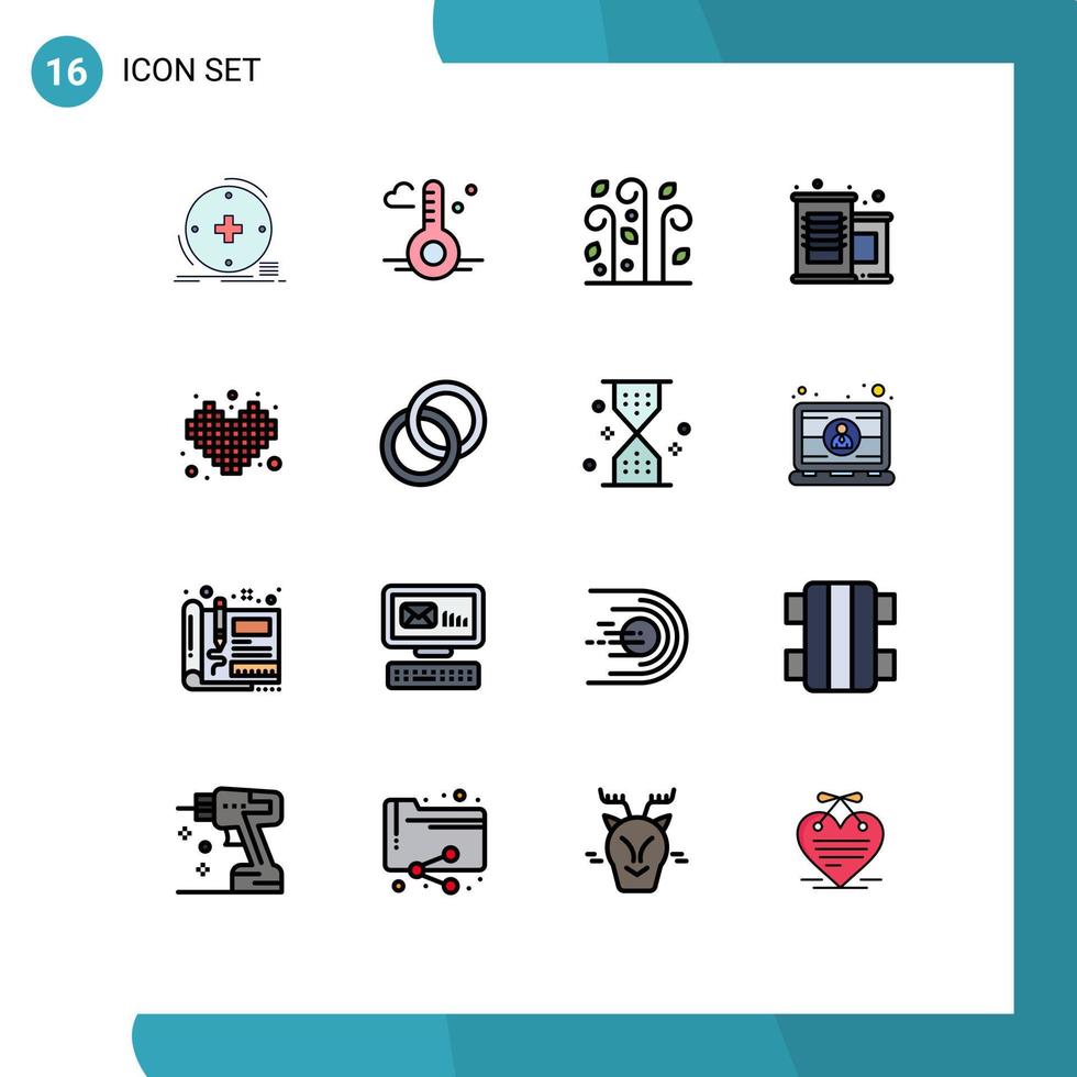 Editable Vector Line Pack of 16 Simple Flat Color Filled Lines of games ...