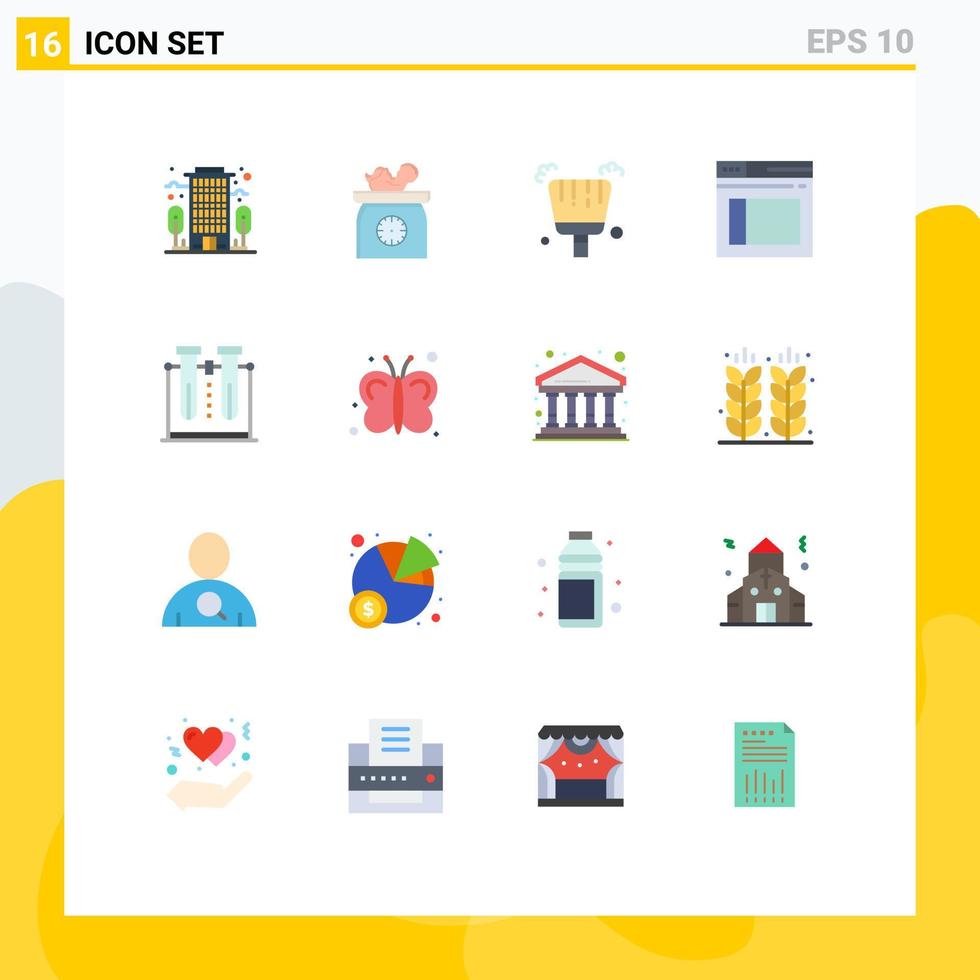 16 Universal Flat Colors Set For Web And Mobile Applications Science