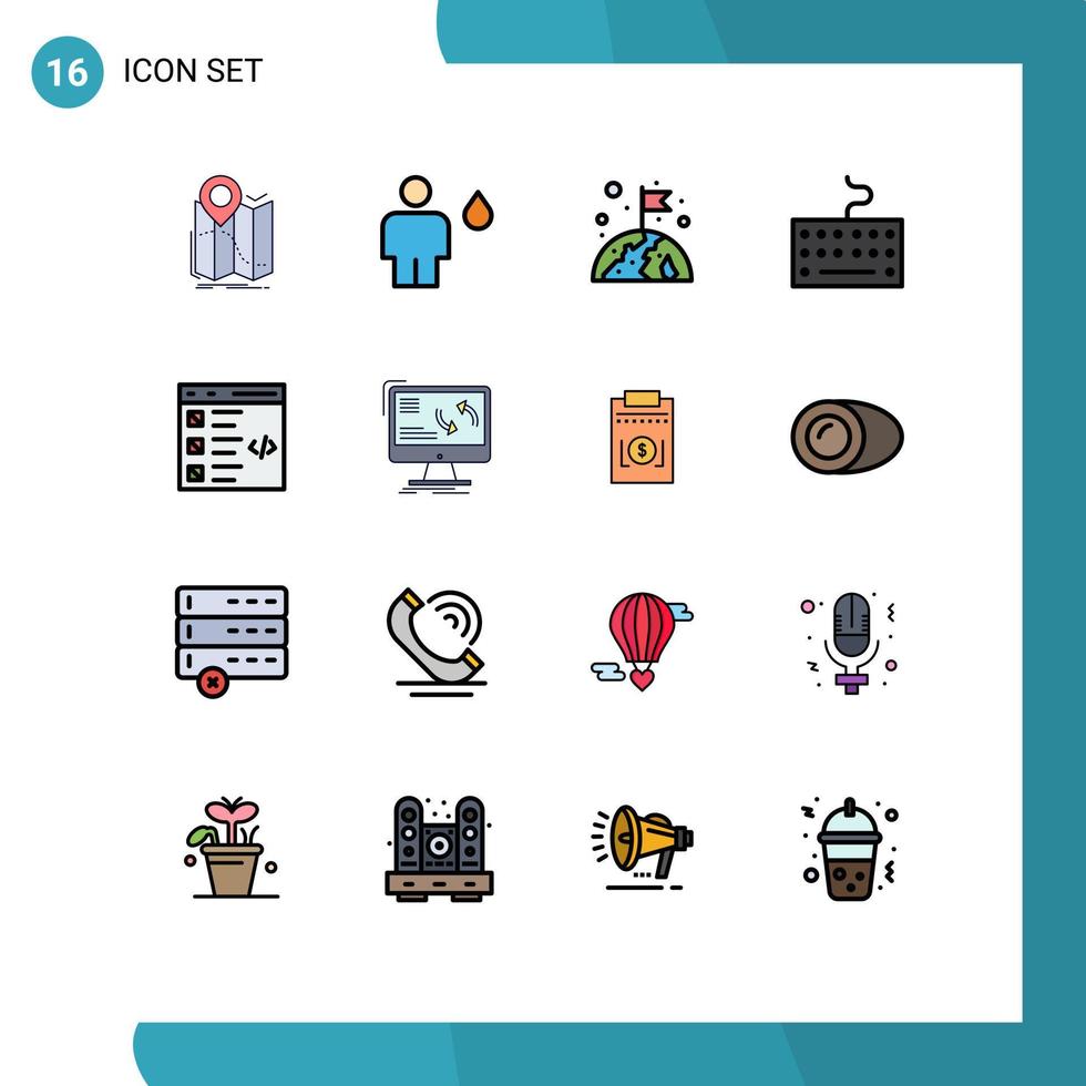 Editable Vector Line Pack of 16 Simple Flat Color Filled Lines of check ...