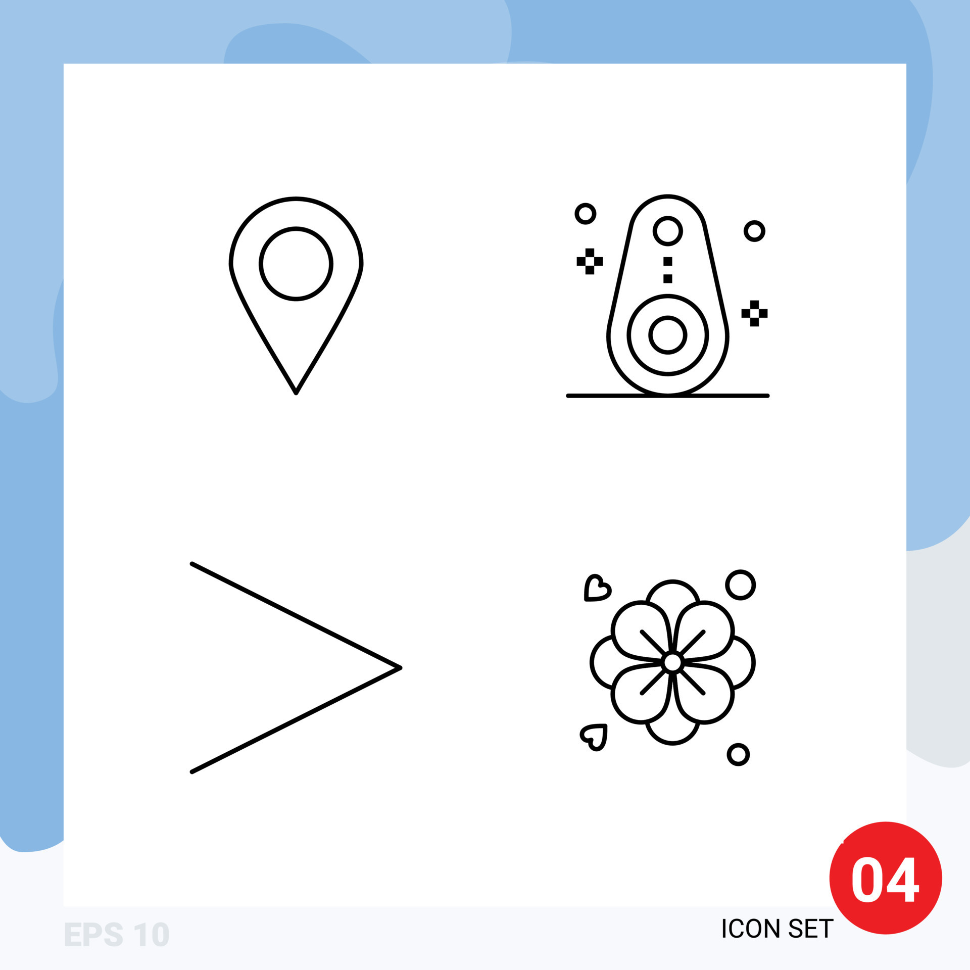 4 Universal Filledline Flat Colors Set For Web And Mobile Applications Location Right Bluetooth